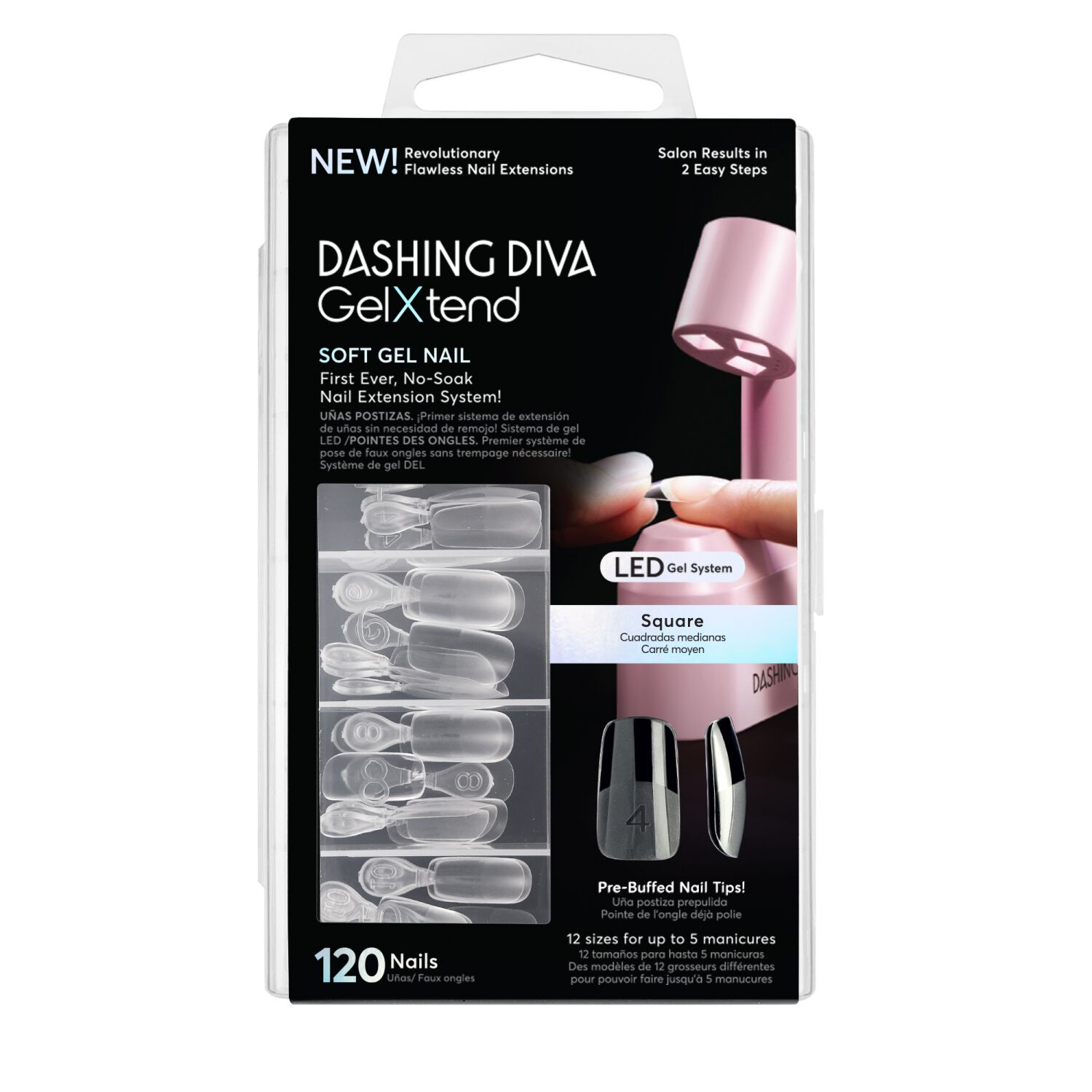 Dashing Diva GelXtend Nail Bulk - Medium Square Tips | Sally Beauty