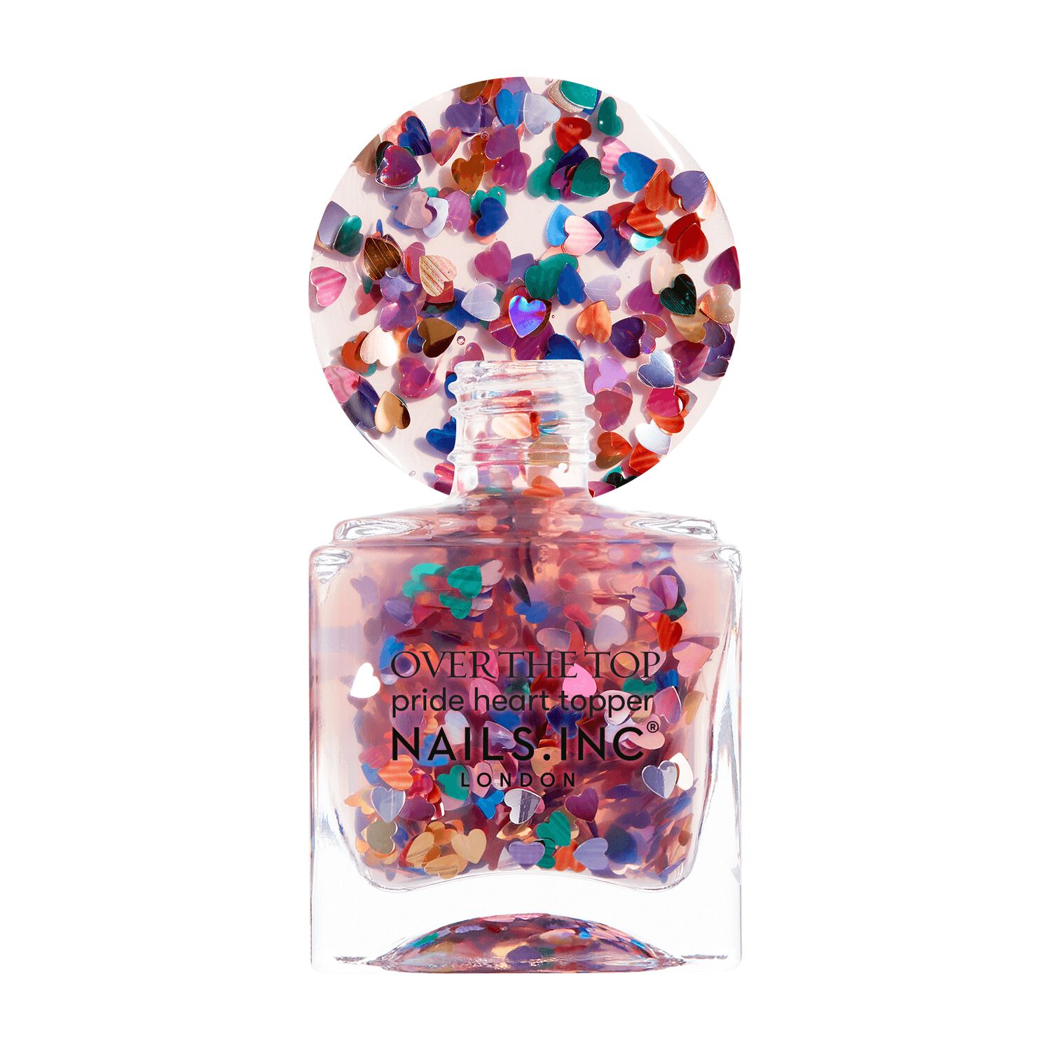 Nails INC Love in Sequins Topper Nail Polish | Rainbow Heart Topper ...
