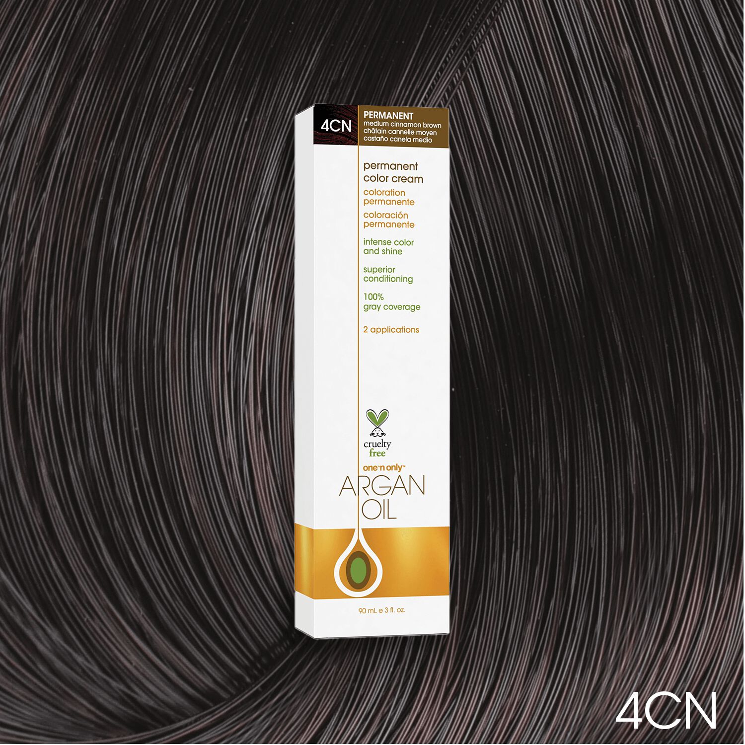 One N' Only Argan Oil Permanent Color Cream 4CN Medium Cinnamon Brown ...