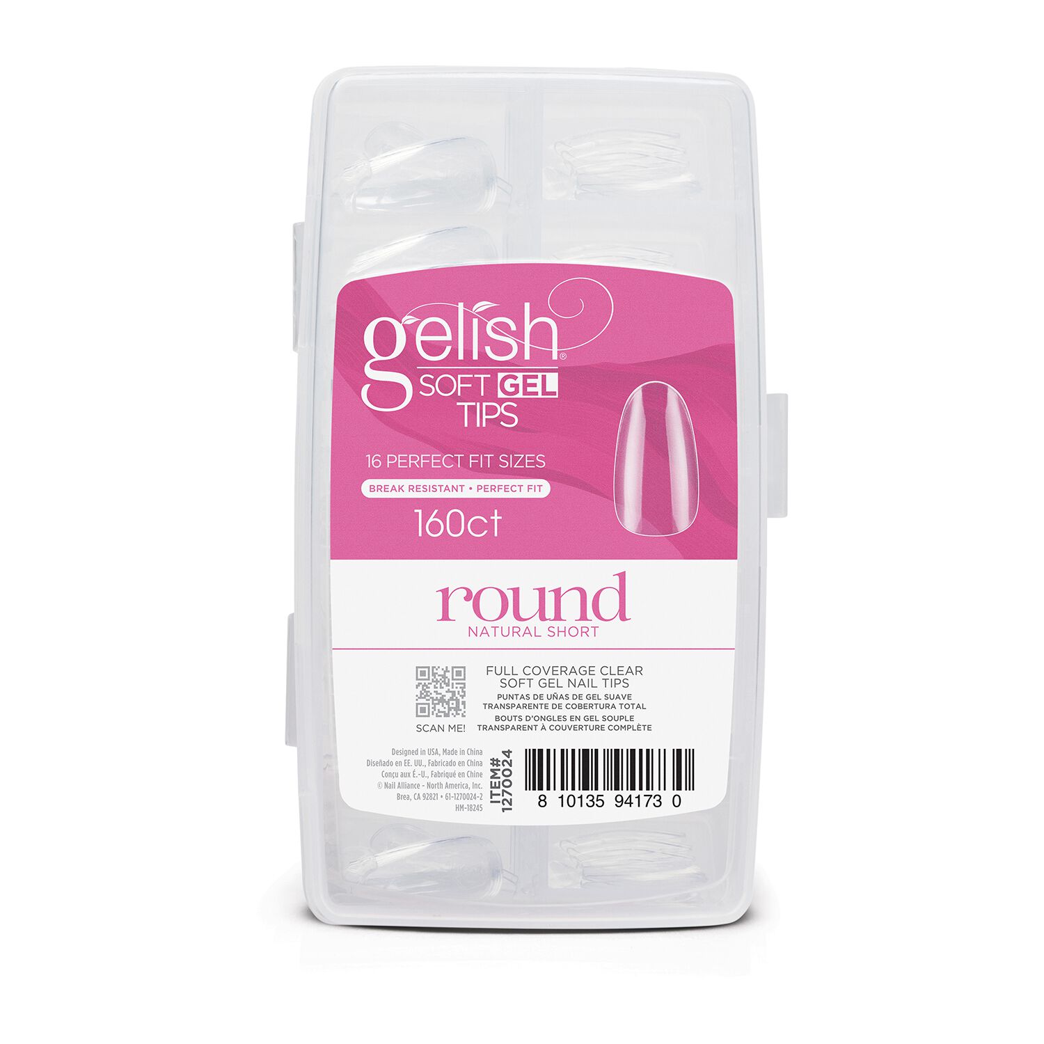 Gelish Soft Gel Tips Short Round 160 Count | Sally Beauty