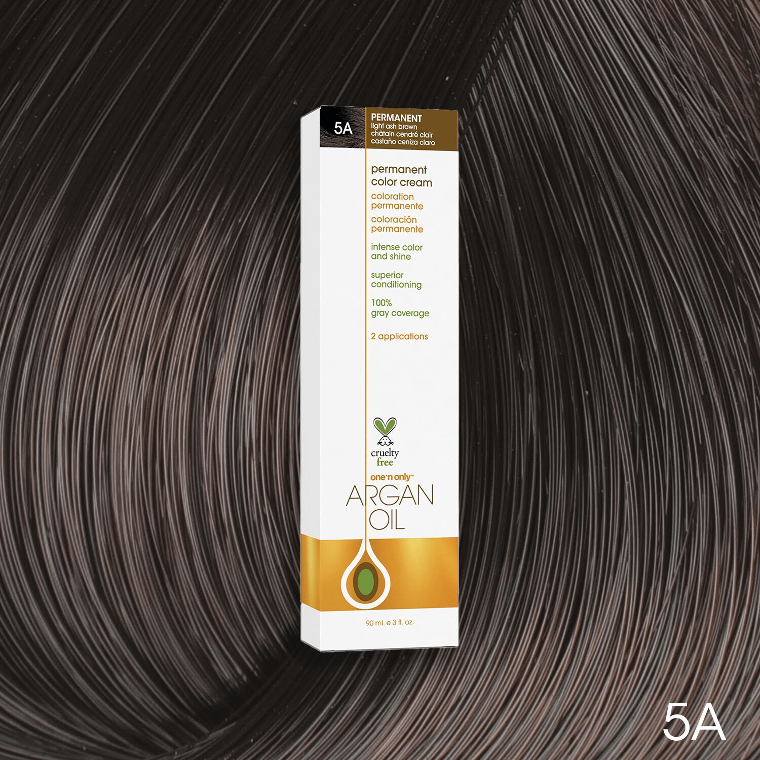 One N' Only Argan Oil Permanent Color Cream 5A Light Ash Brown ...