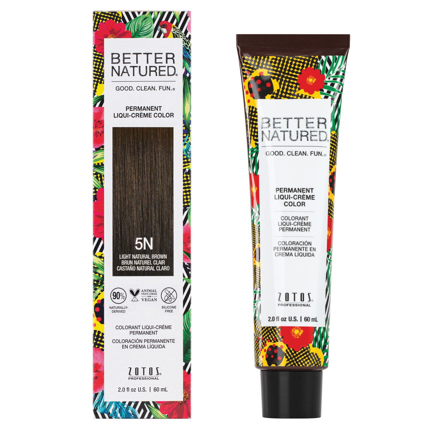 Better Natured 5N Light Natural Brown Permanent Liqui-Crème Hair Color ...