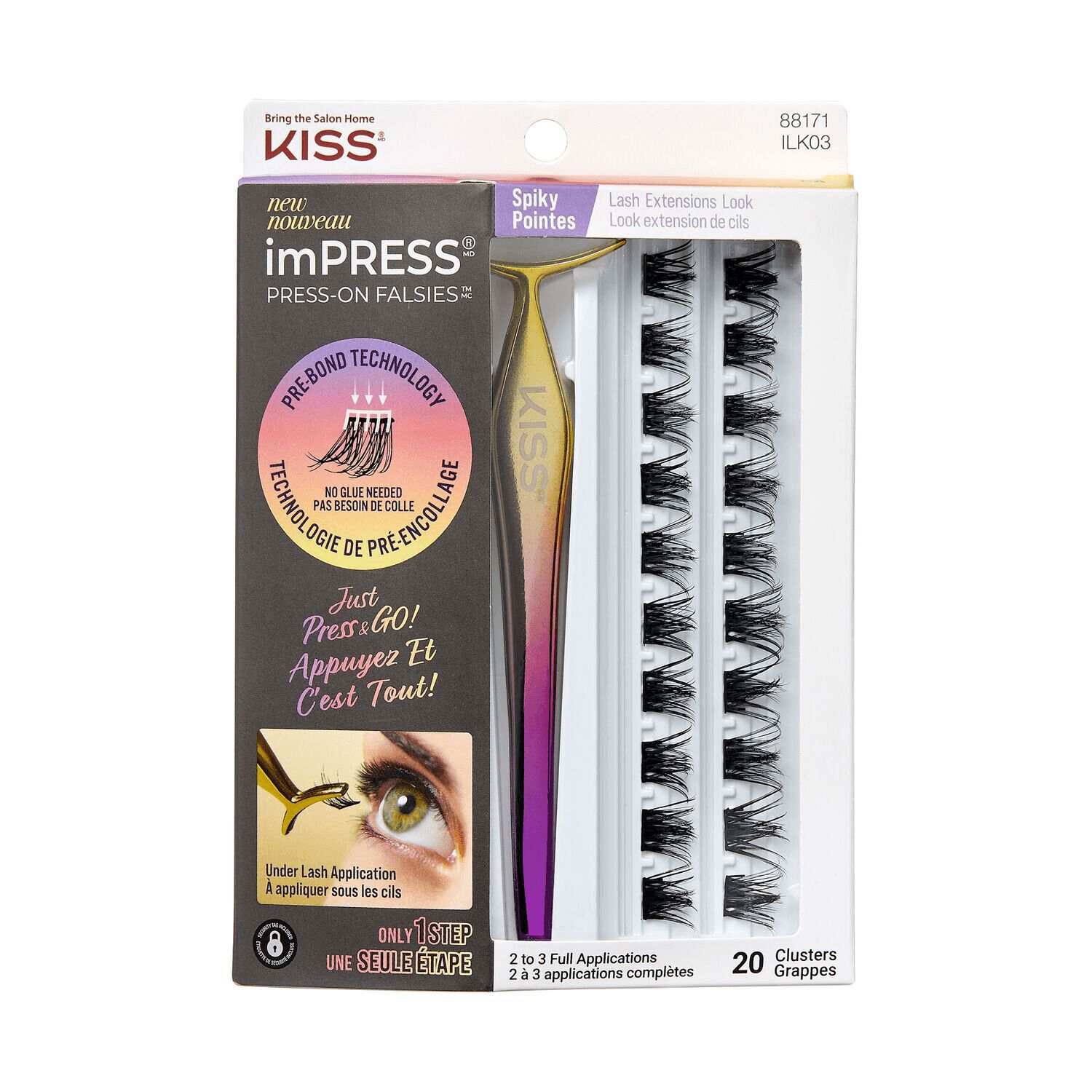 KISS imPRESS Press-On Falsies Eyelash Clusters - Spiky Lashes | False ...