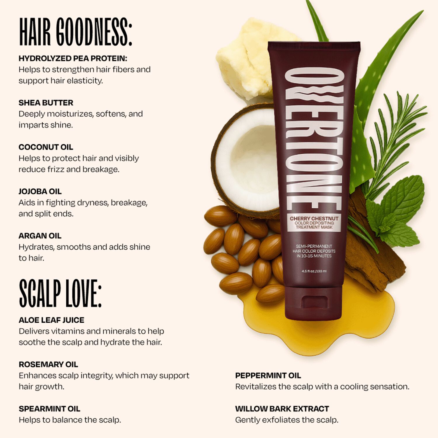 Overtone Color Depositing Treatment Mask Cherry Chestnut | Hair Color ...