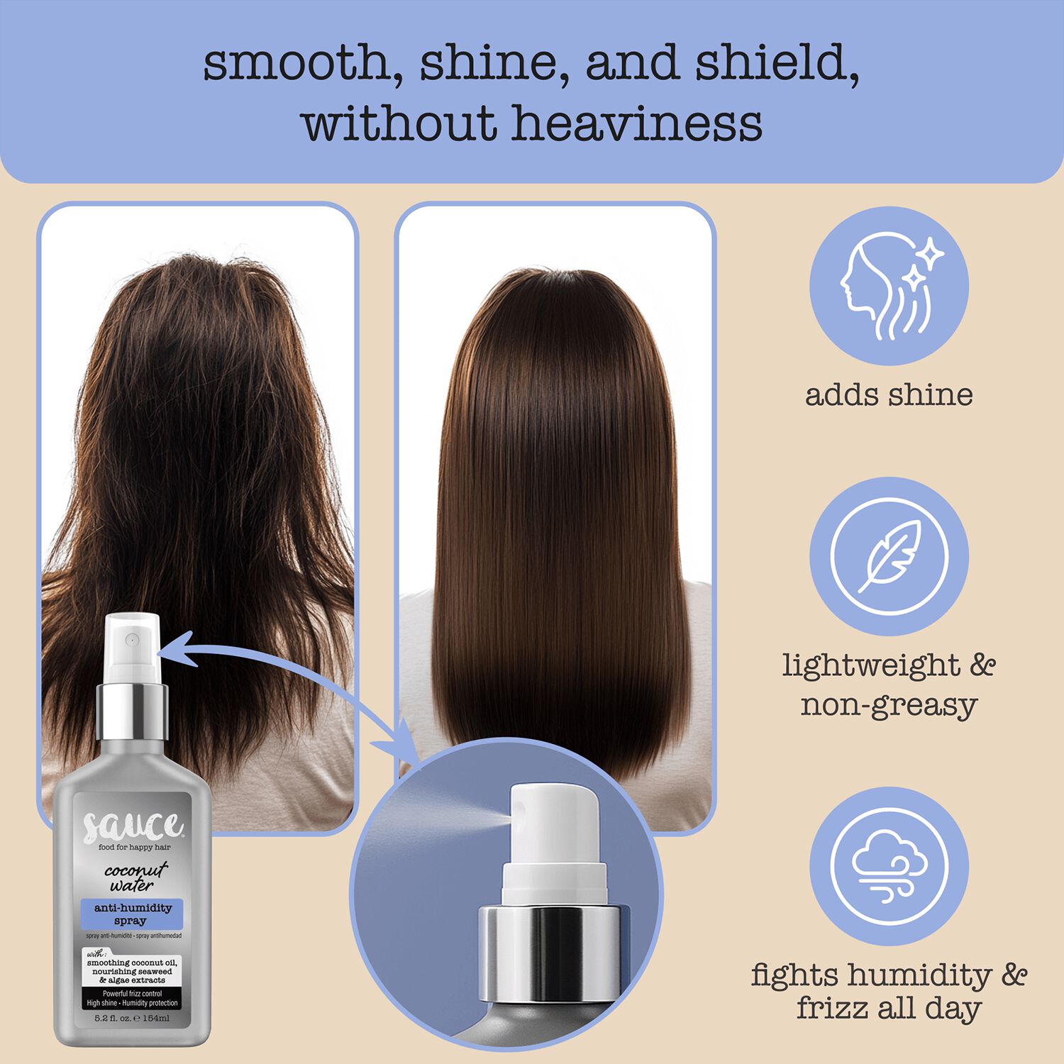 Sauce Beauty Coconut Water Anti-Humidity Spray | Sally Beauty