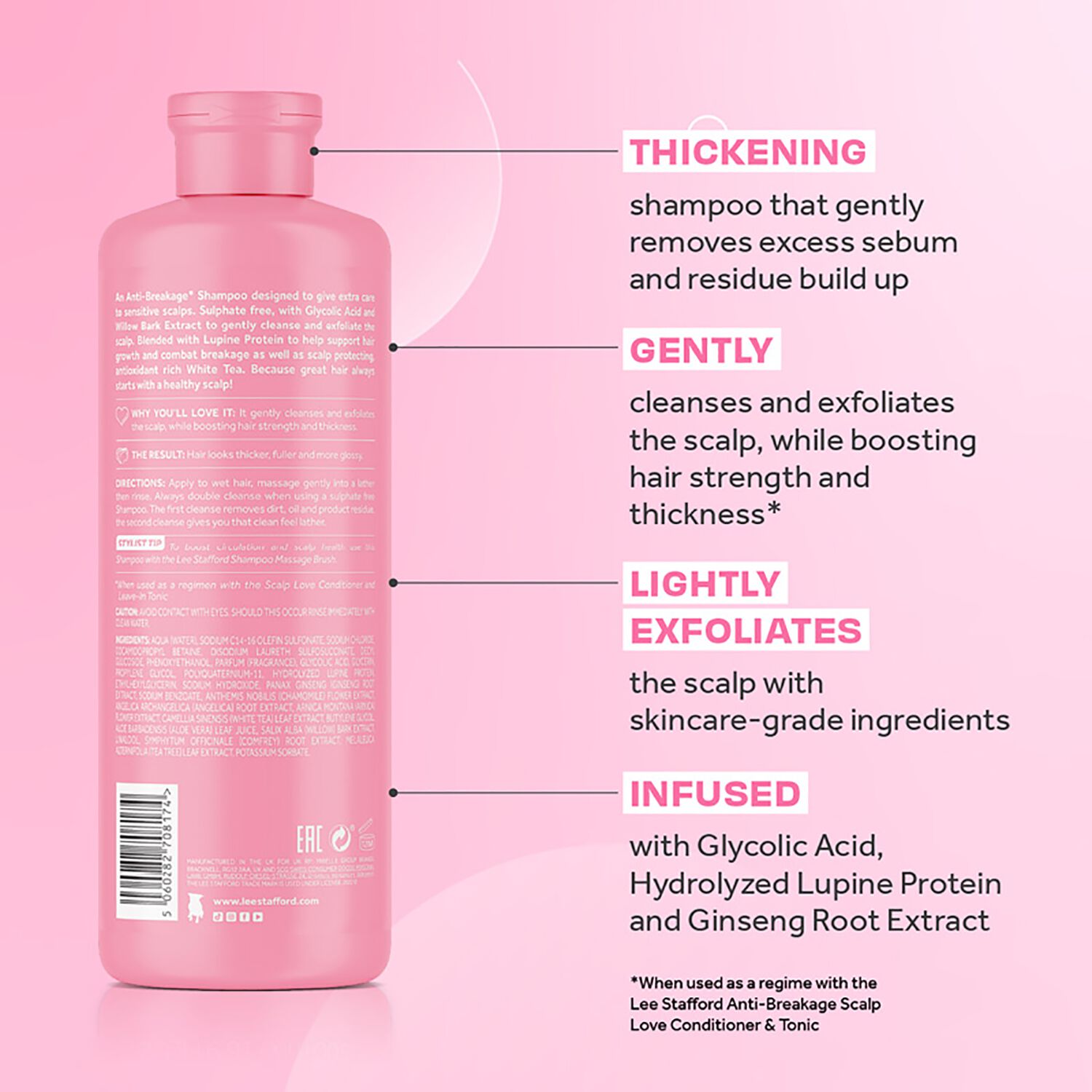 Lee Stafford Anti Hair-Loss Thickening Shampoo | Scalp Love | Sally Beauty