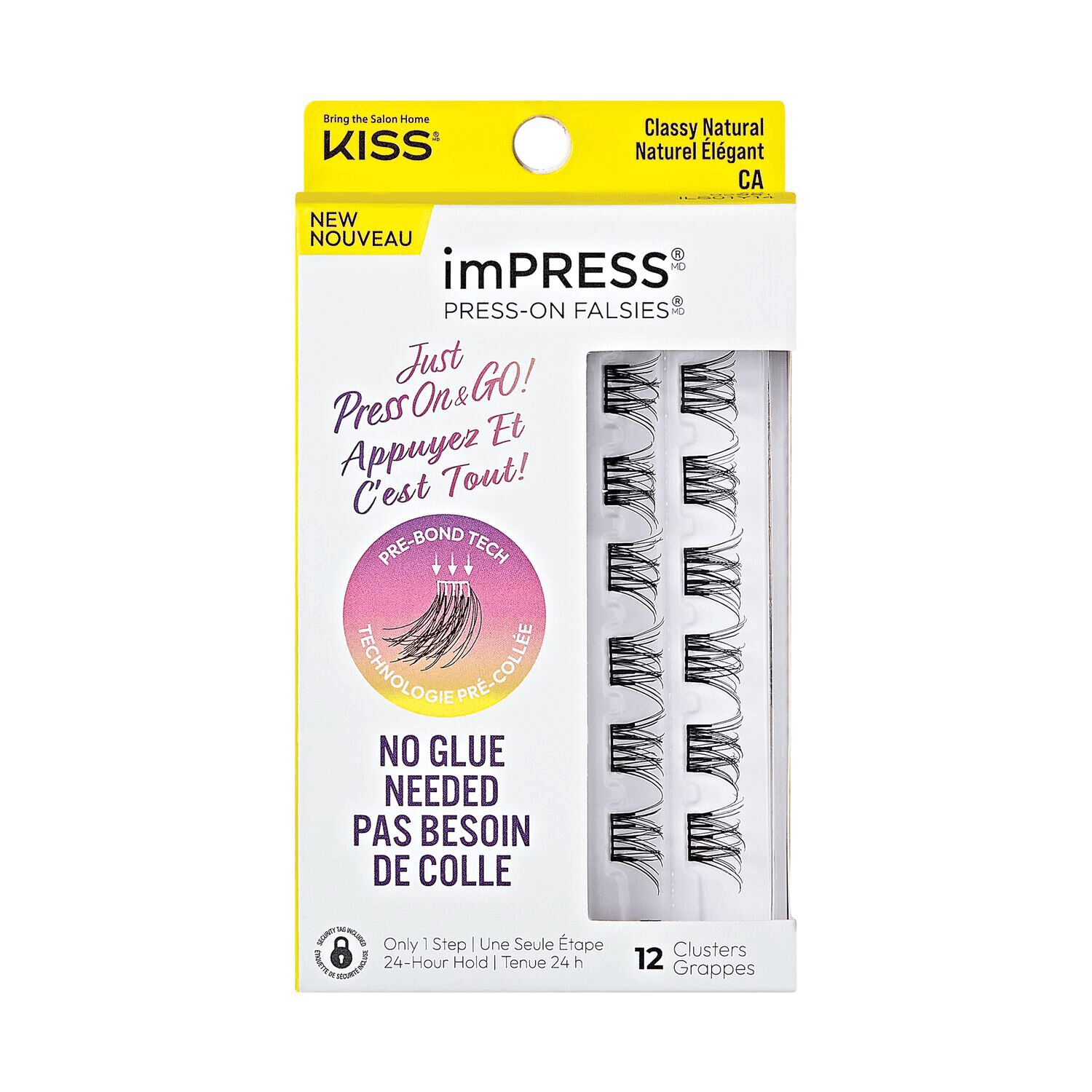 KISS imPRESS Press on Falsies - Classy Natural Cluster Lashes | False ...
