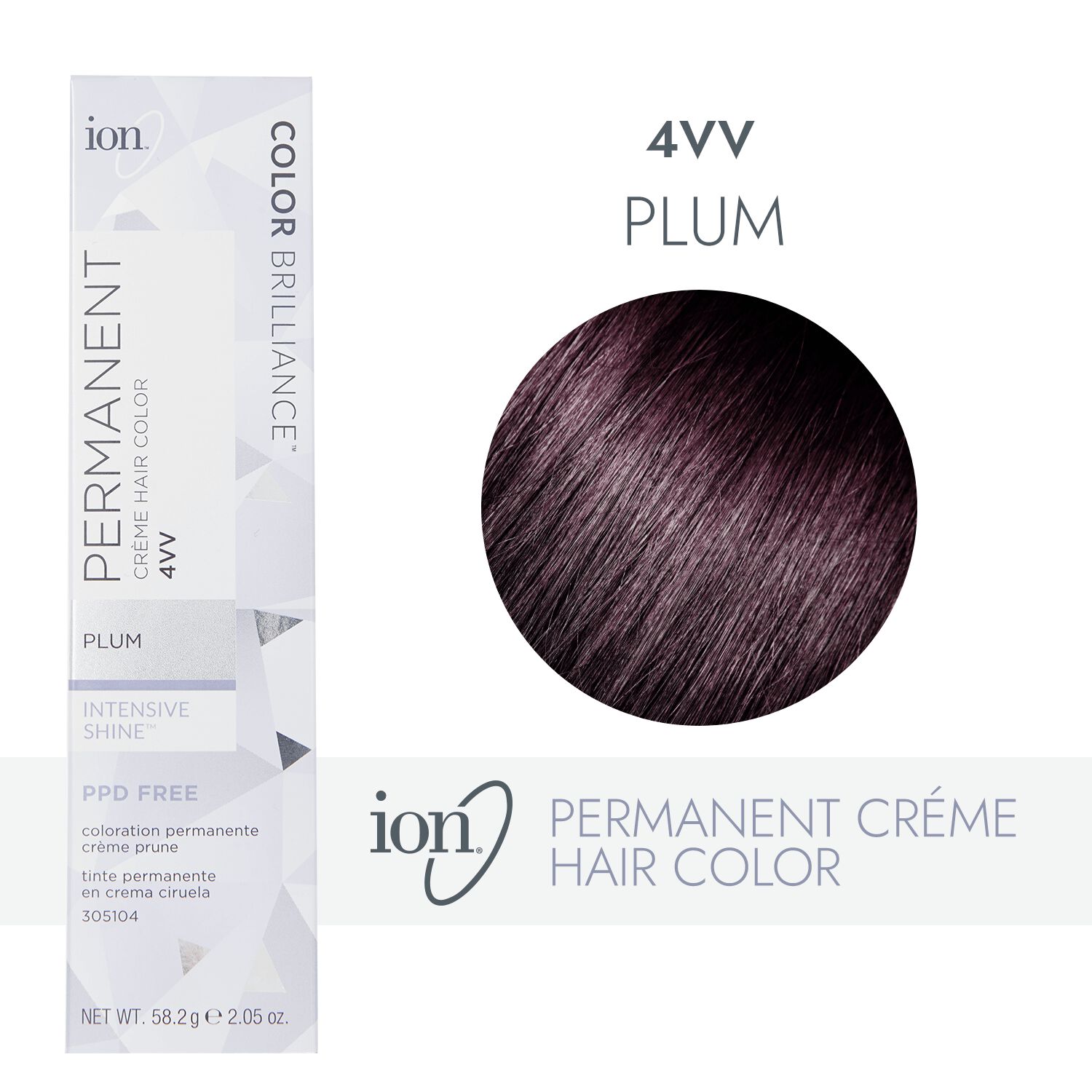 Ion 4VV Plum Permanent Creme Hair Color by Color Brilliance | Permanent ...
