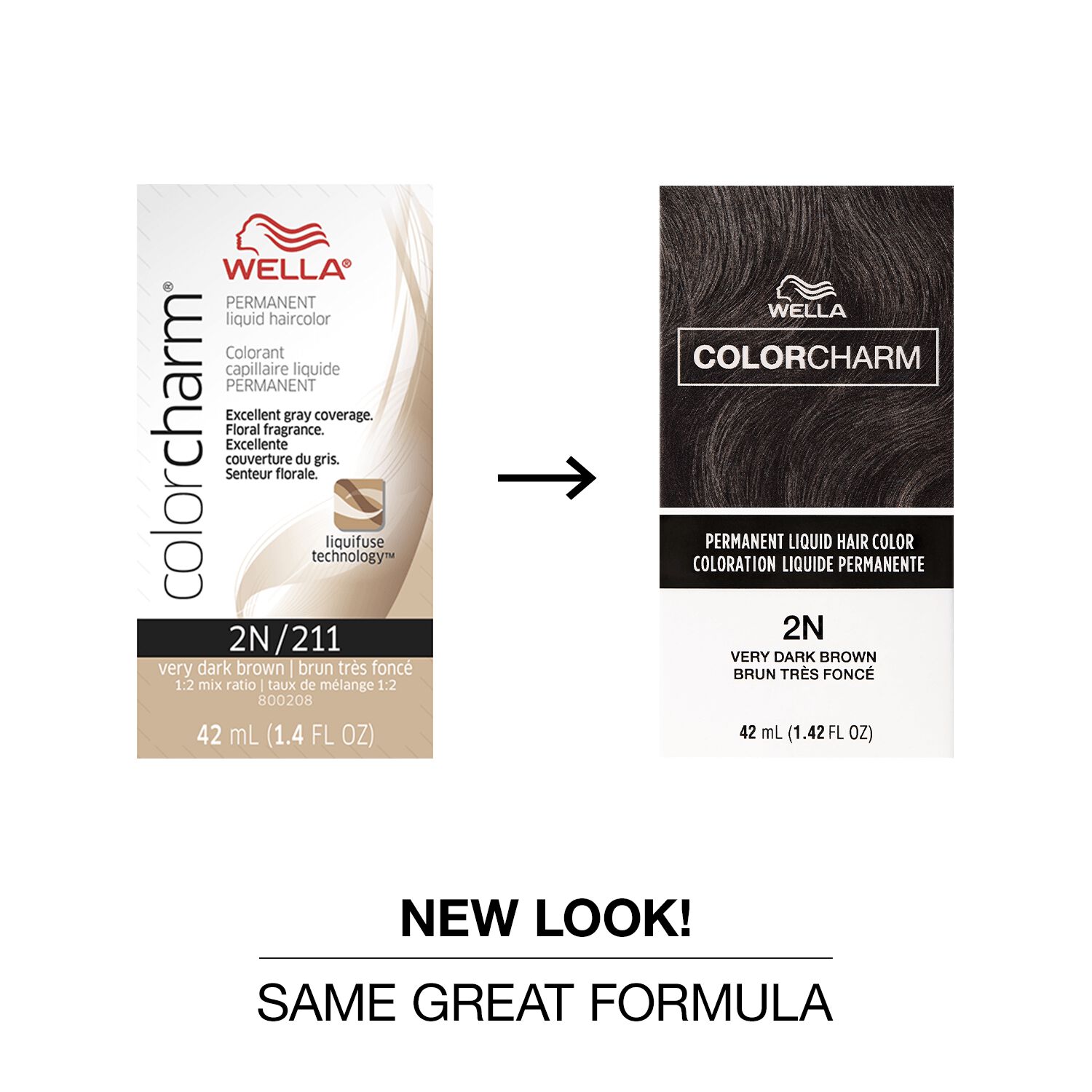 2N Very Dark Brown colorcharm Permanent Liquid Hair Color by Wella ...