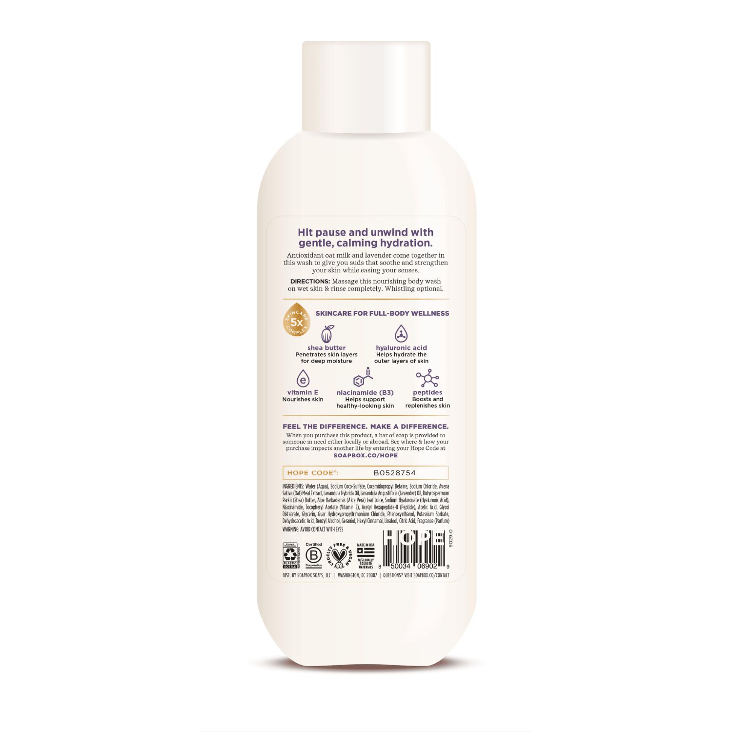Soapbox Oat Milk + Lavender Nourishing Body Wash | Sally Beauty