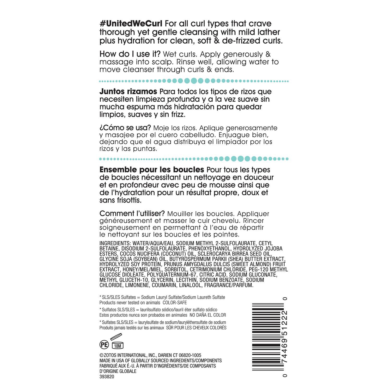 Zotos All About Curls Lo Lather Cleanser | Cleanse | Shampoo | Textured ...