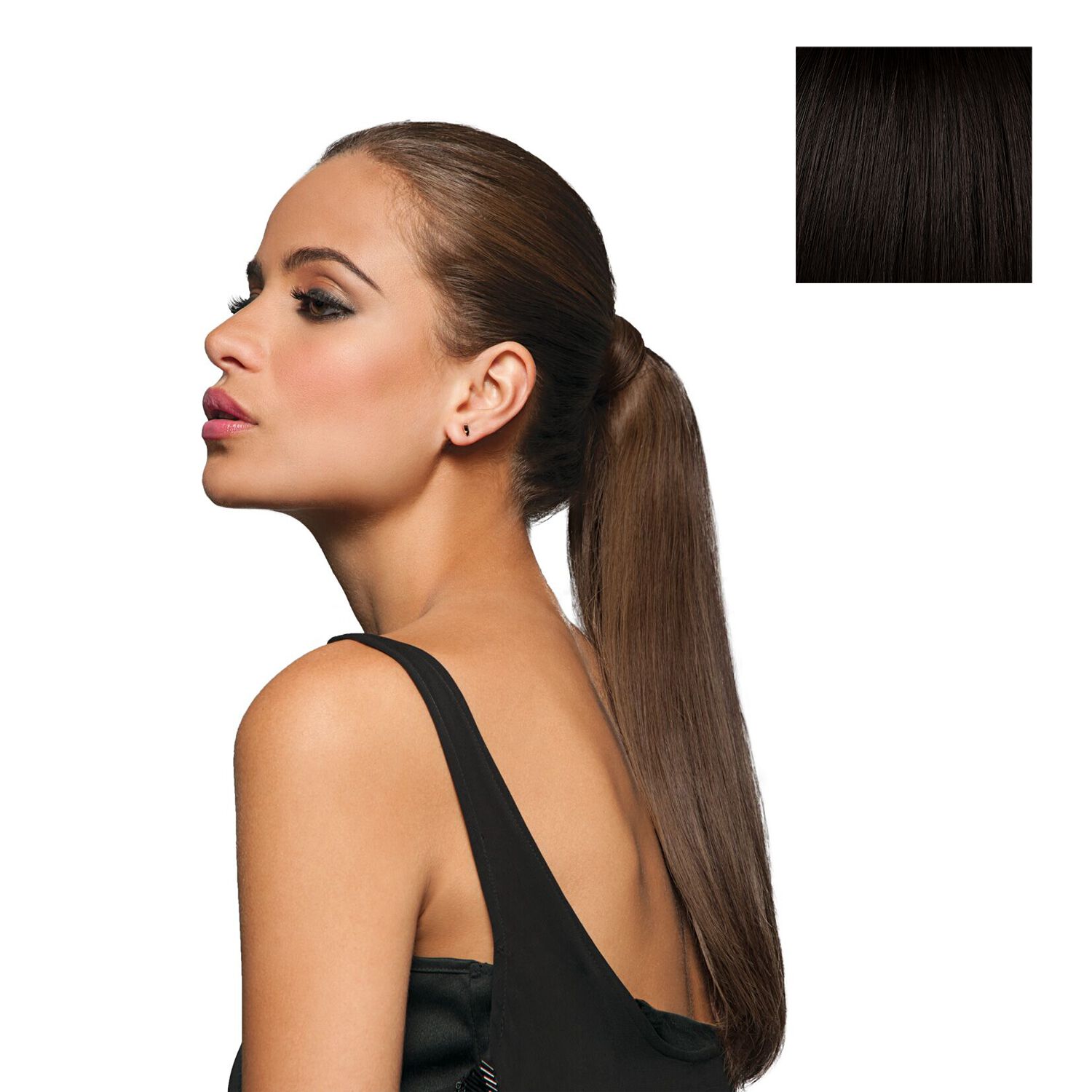 Hairdo 16 Inch Wrap-Around Human Hair Ponytail Black | Human Hair ...