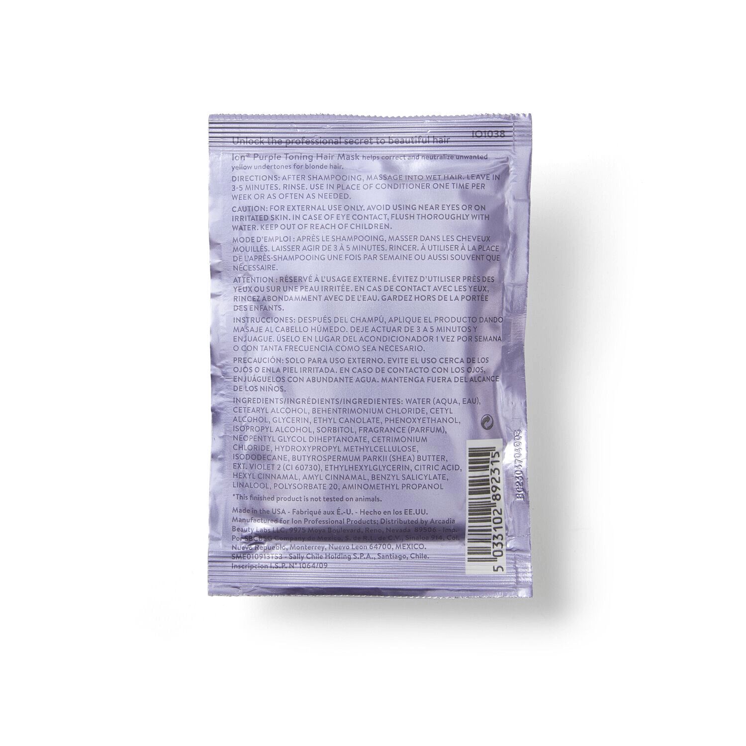 Ion Purple Toning Mask | Conditioner | Sally Beauty