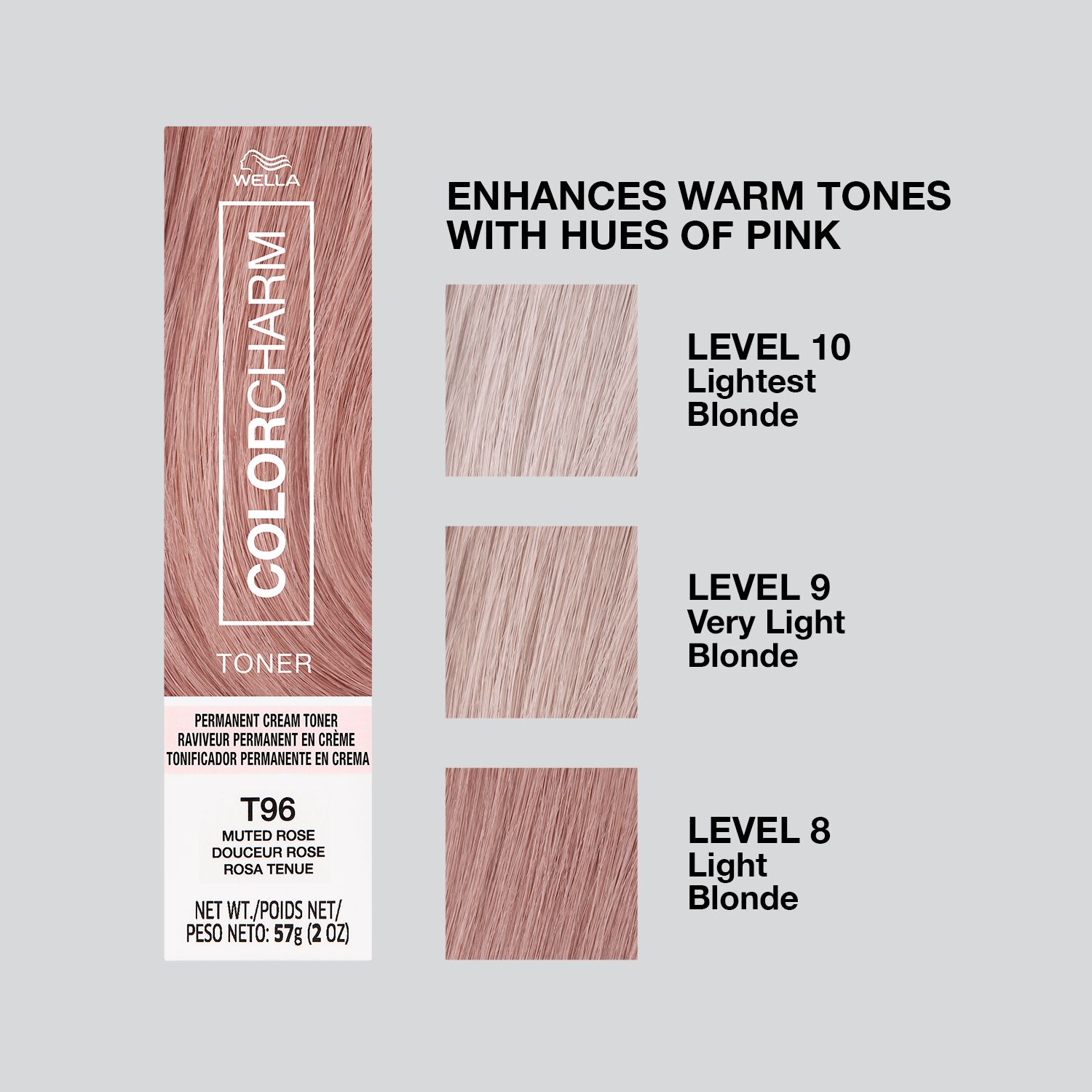 Wella colorcharm T96 Muted Rose Permanent Cream Toner | Sally Beauty