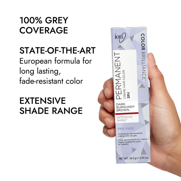 Ion 3RV Dark Burgundy Brown Permanent Creme Hair Color by Color ...