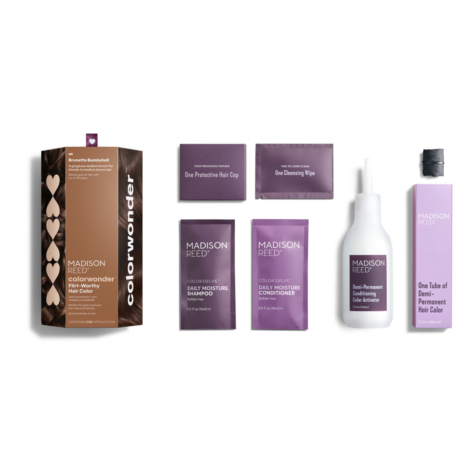 ColorWonder Demi-Permanent Hair Color Kit 6N Brunette Bombshell | Sally ...
