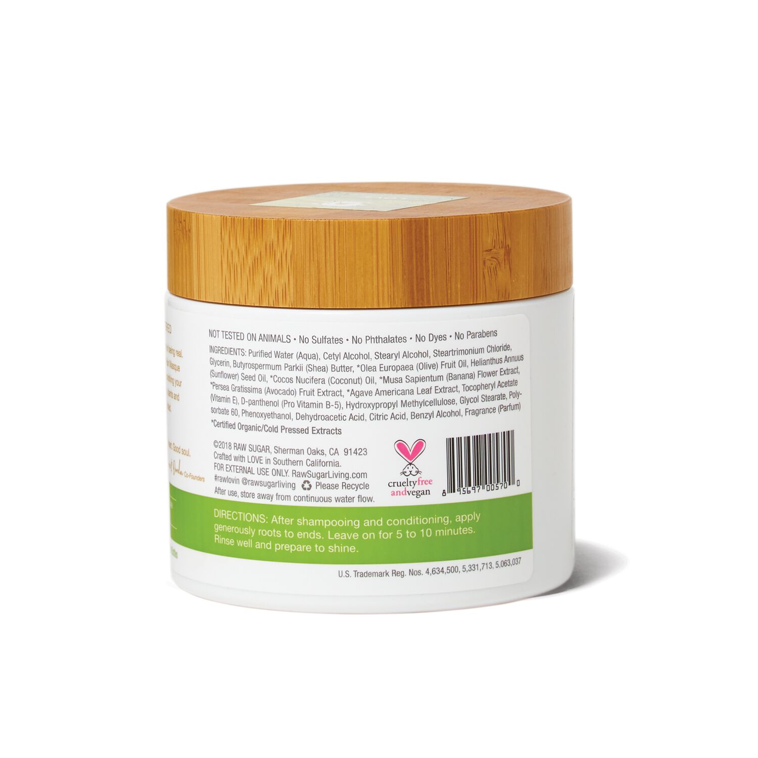 Raw Sugar Living Healing Power Hair Masque - Avocado + Banana Oil ...