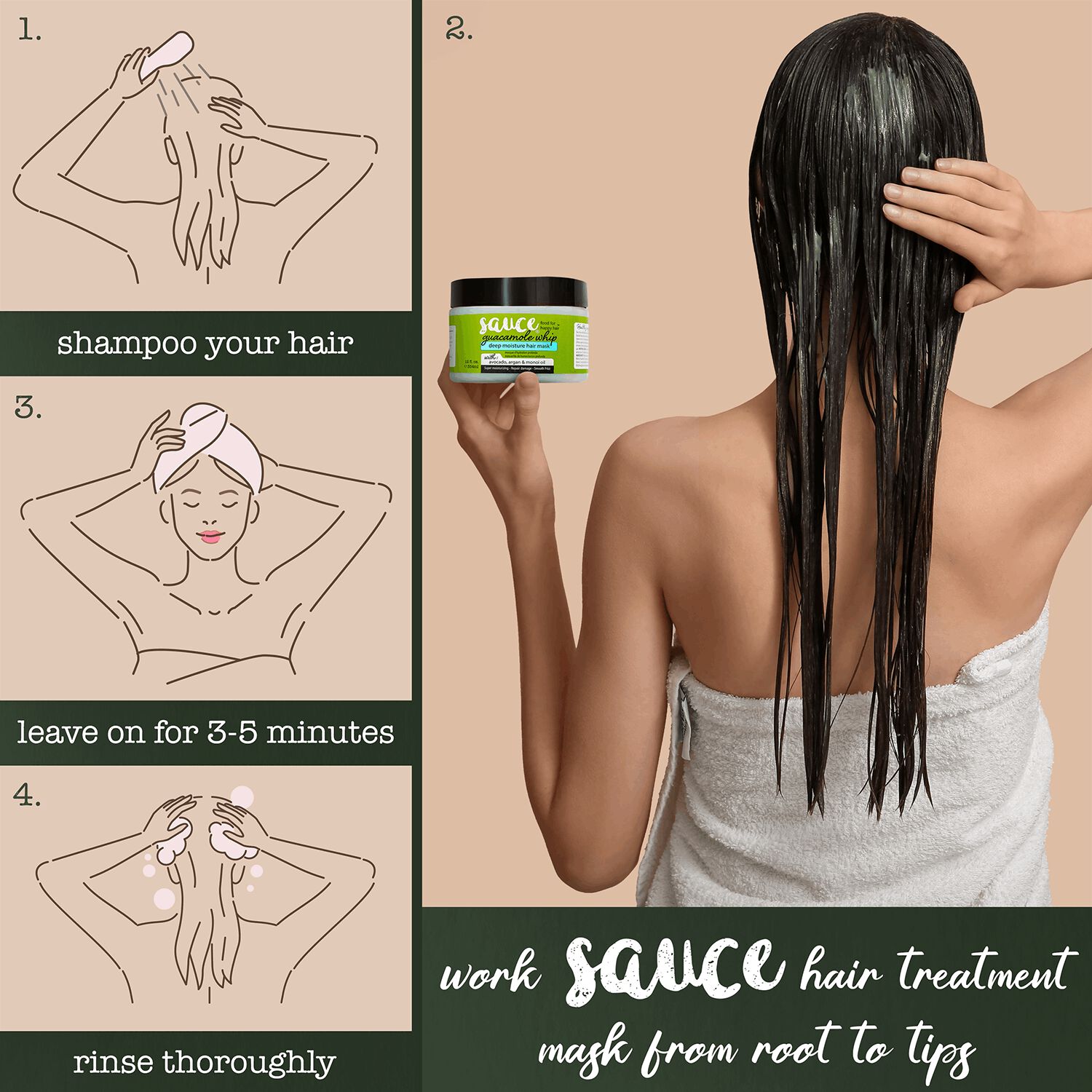 Sauce Beauty Guacamole Whip Deep Moisture Hair Mask | Deep Conditioner ...