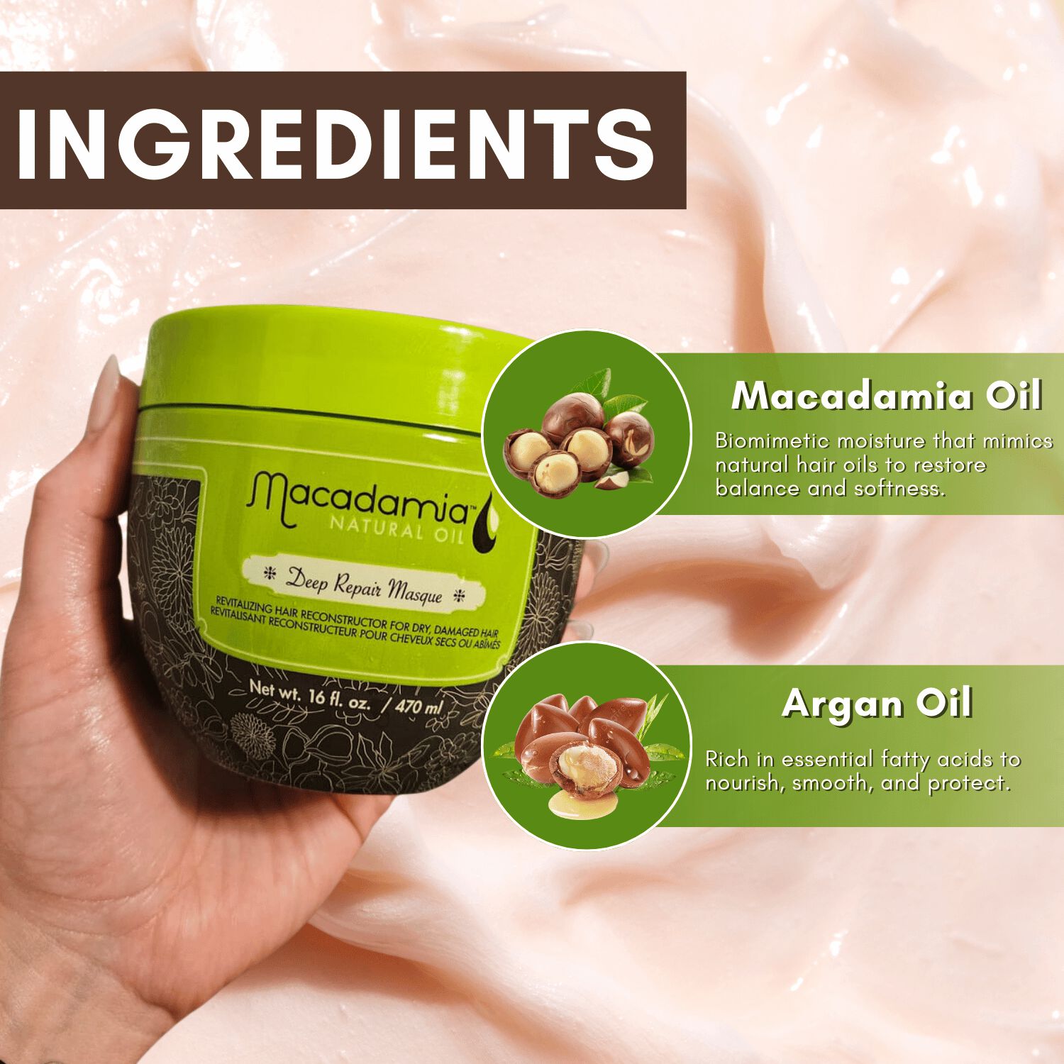 Macadamia Natural Oil 16 oz Natural Deep Repair Masque | Masks