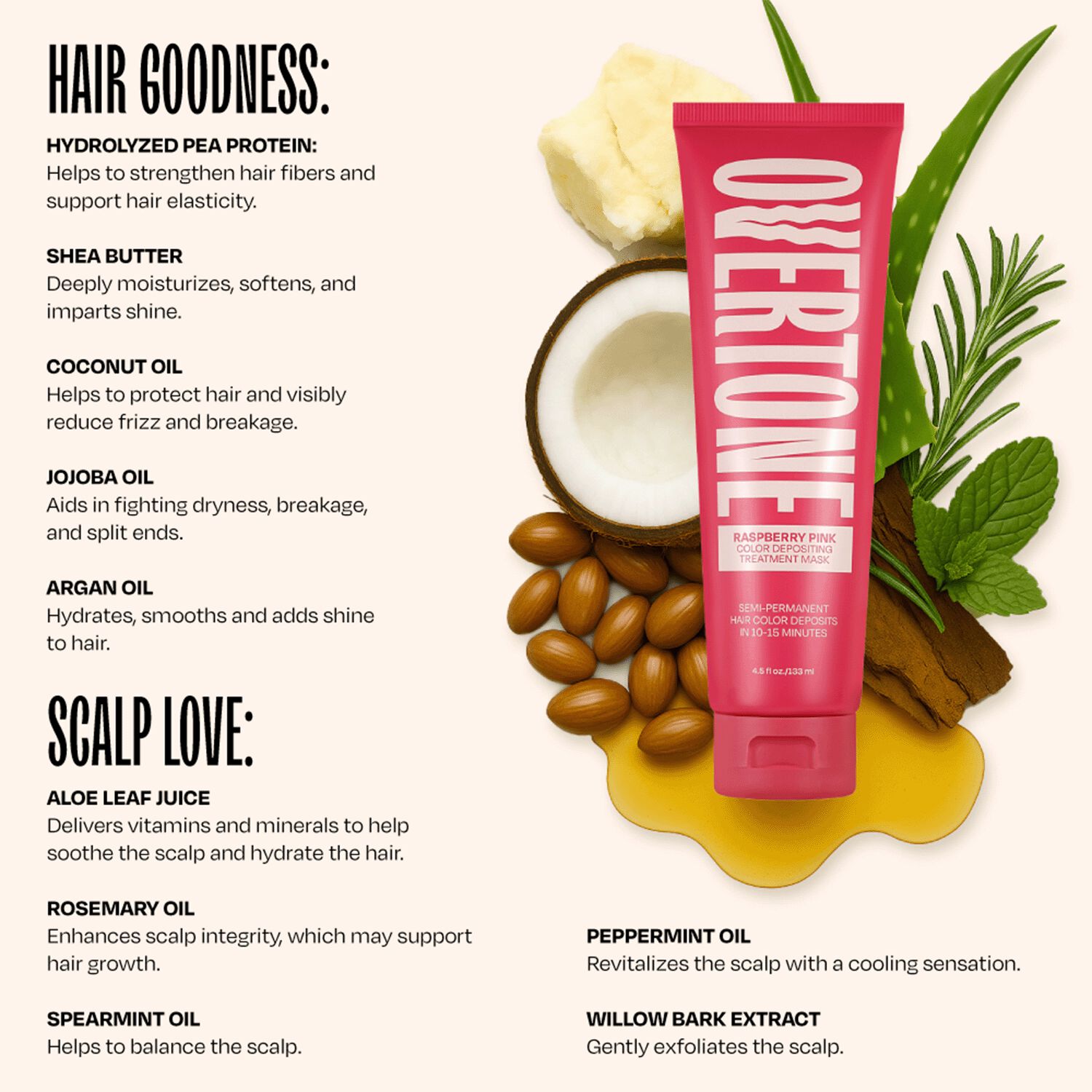 oVertone Color Depositing Treatment Mask Raspberry Pink | Hair Color ...