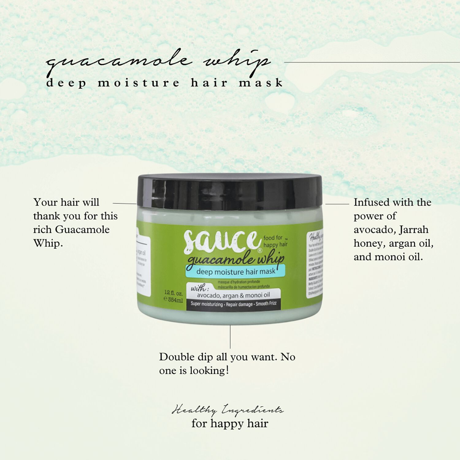 Sauce Beauty Guacamole Whip Deep Moisture Hair Mask | Deep Conditioner ...
