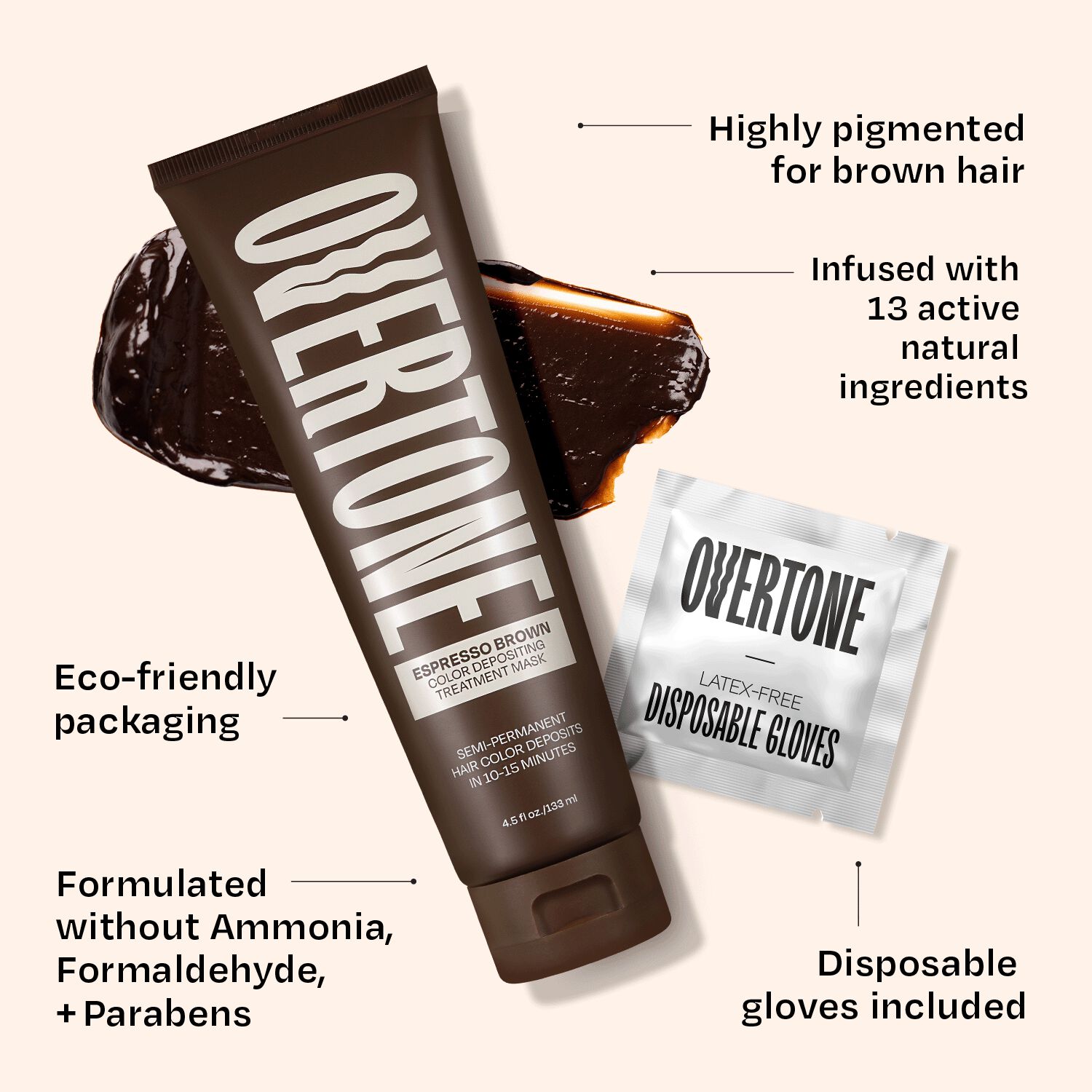 Overtone Color Depositing Treatment Mask Espresso Brown | Hair Color ...