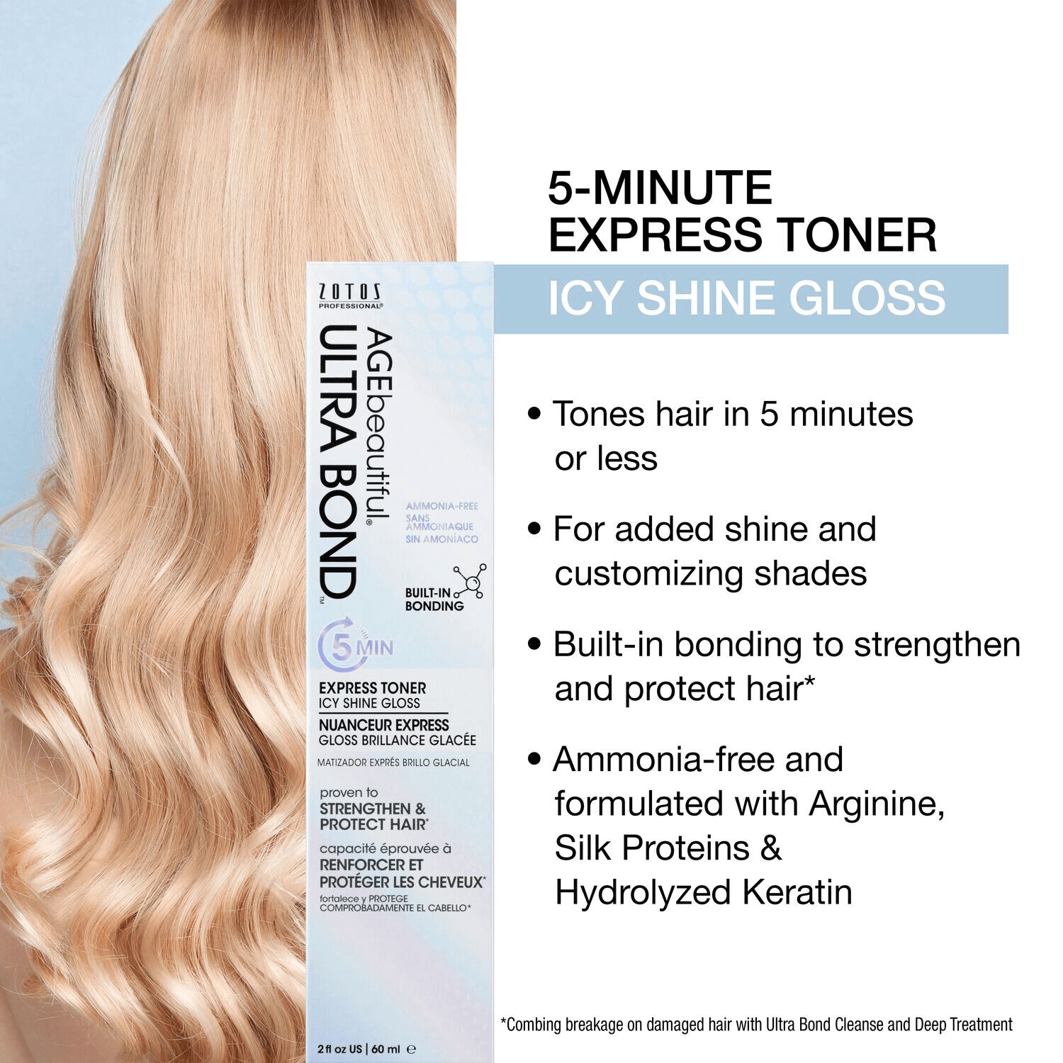 AGEbeautiful Icy Shine Gloss Ultra Bond 5-Minute Express Toner | Sally ...