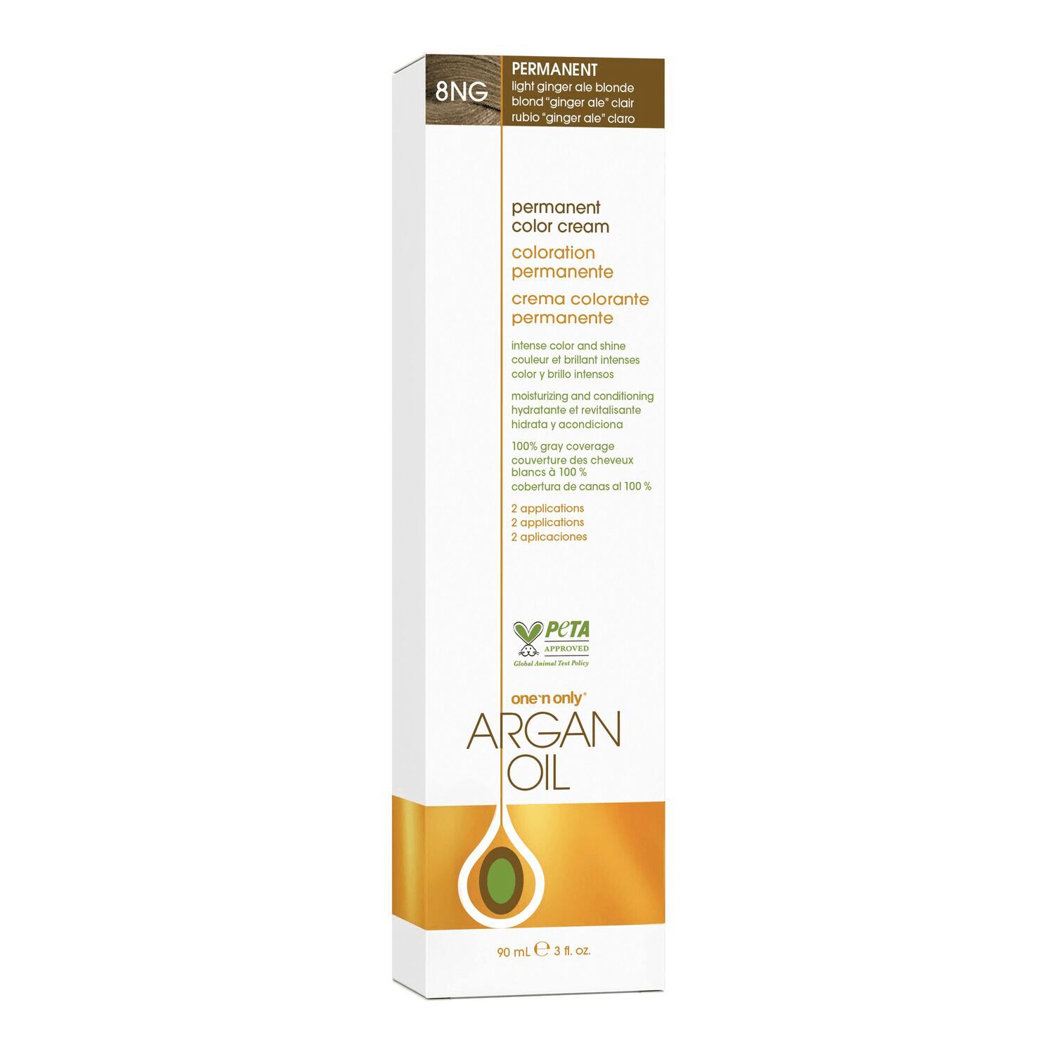 One N' Only Argan Oil Permanent Color Cream 8NG Light Ginger Ale Blonde ...