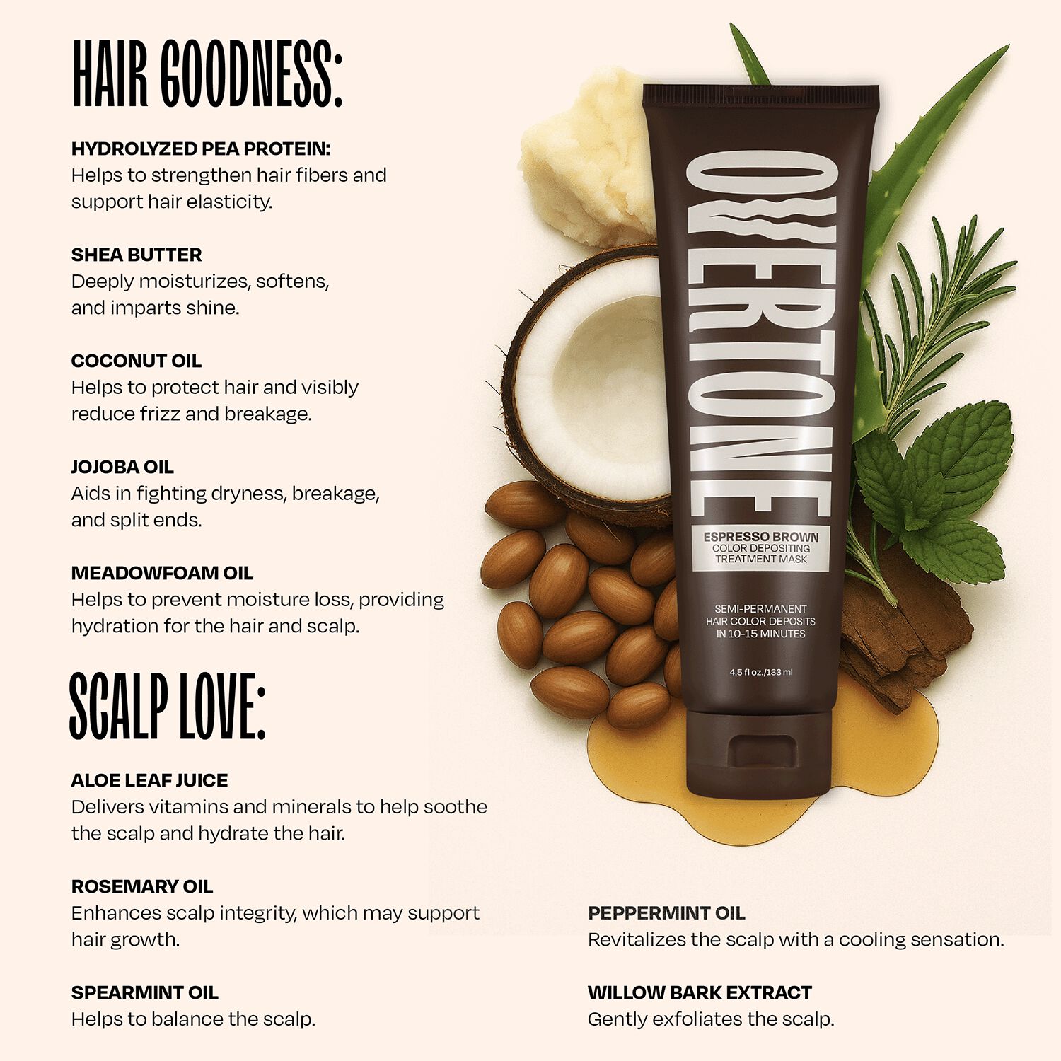 Overtone Color Depositing Treatment Mask Espresso Brown | Hair Color ...