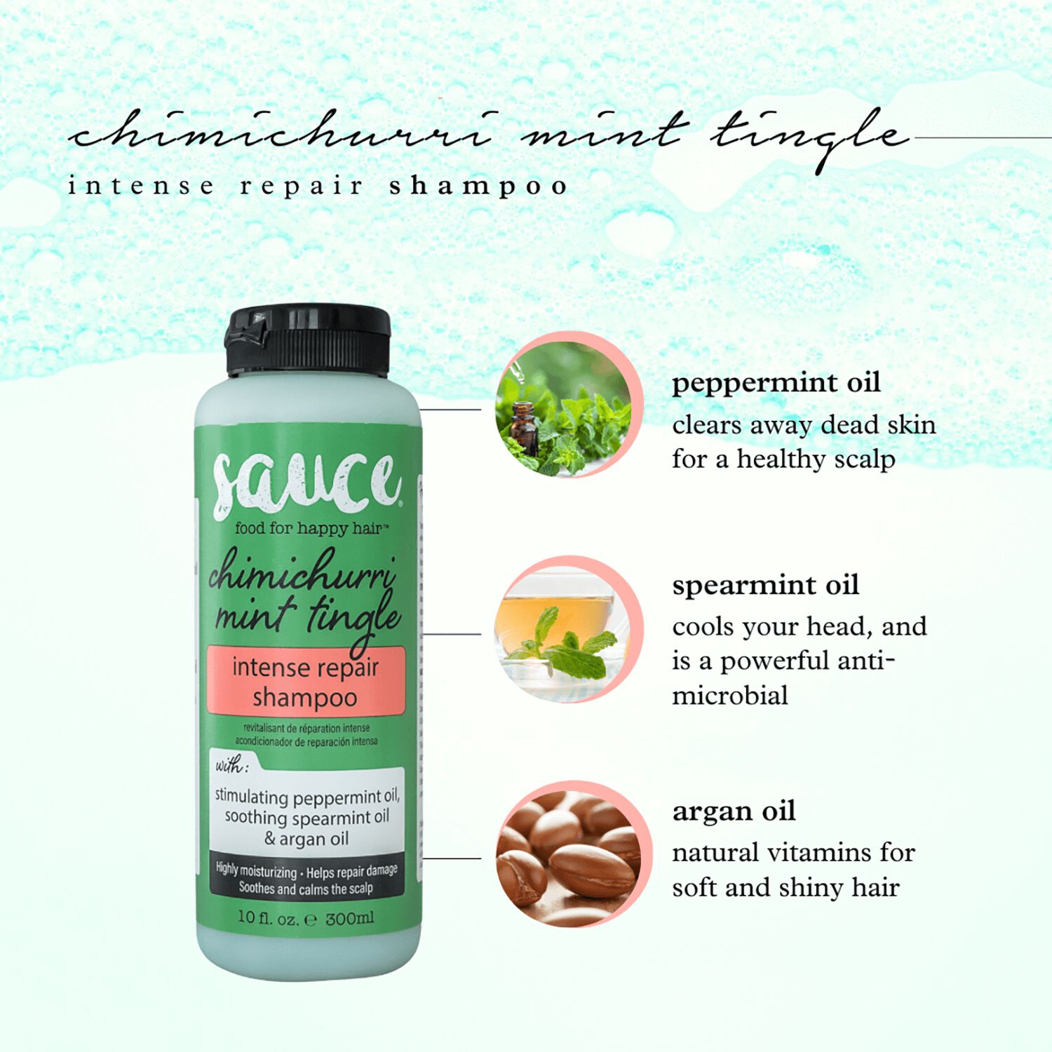 Chimichurri Mint Tingle Intense Repair Shampoo by Sauce Beauty ...