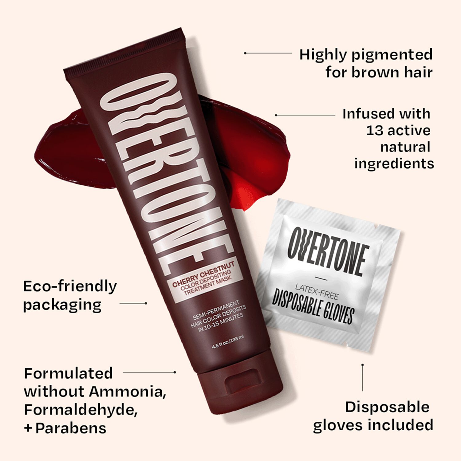 Overtone Color Depositing Treatment Mask Cherry Chestnut | Hair Color | Sally Beauty