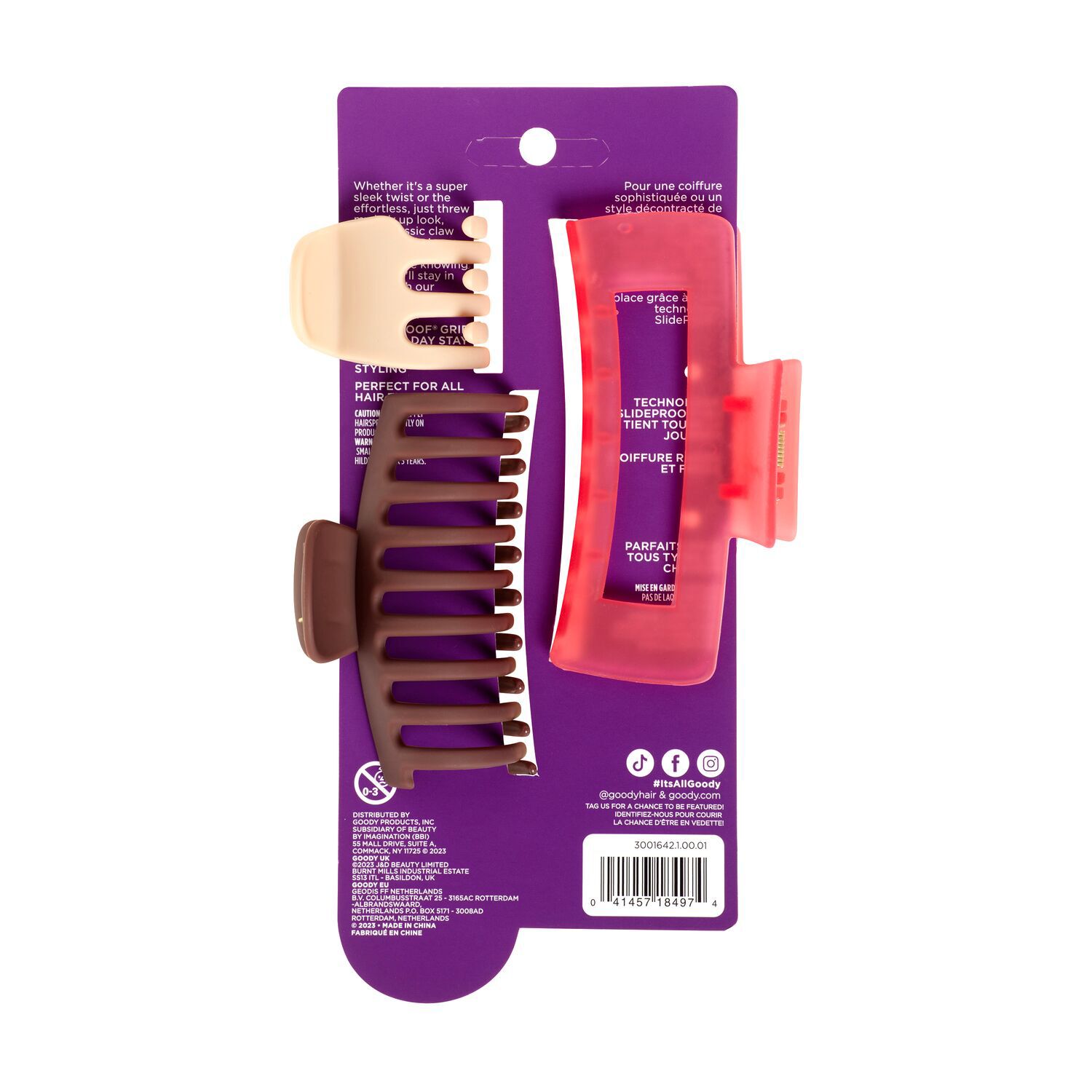 Goody Warm Claw Clips Rectangle 3 Count | Sally Beauty