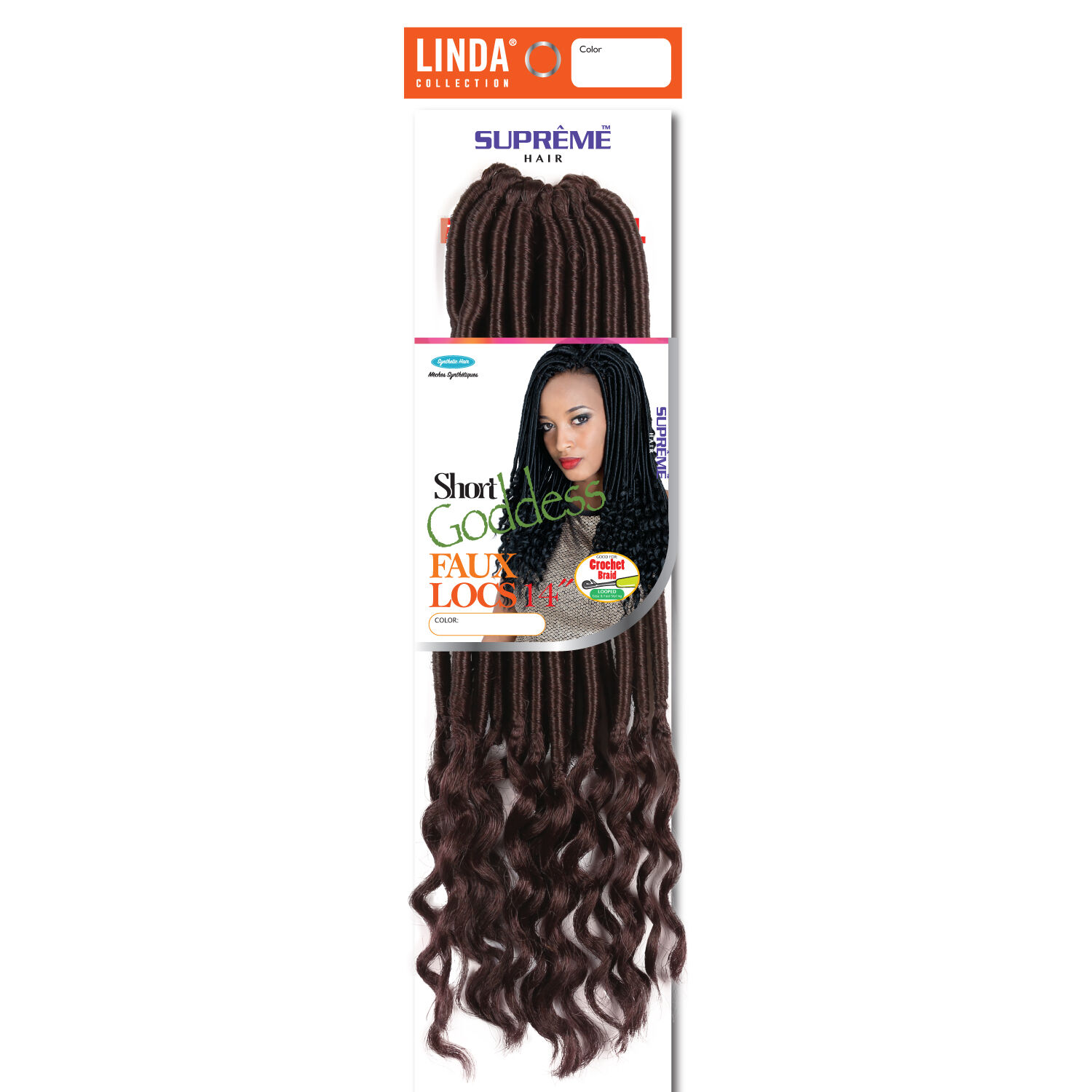 Supreme Hair Short Goddess Faux Locs 14 Inch Crochet Hair Dark Auburn ...