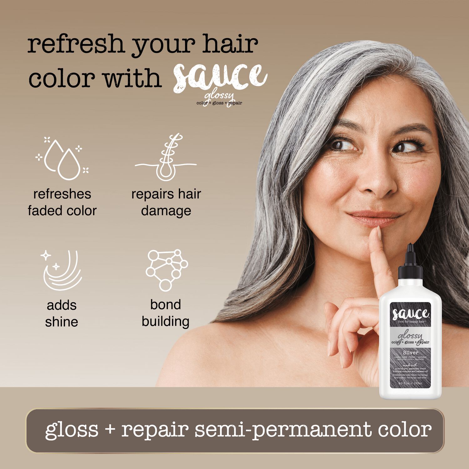 Silver Glossy Color & Gloss & Repair Semi Permanent Hair Gloss | Hair ...