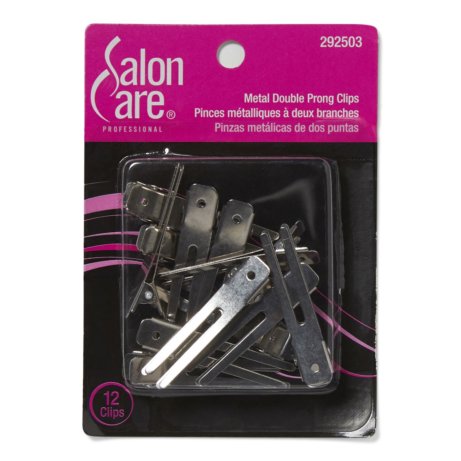 Salon Care Metal Double Prong Curl Clips 12 ct | Hair Clips