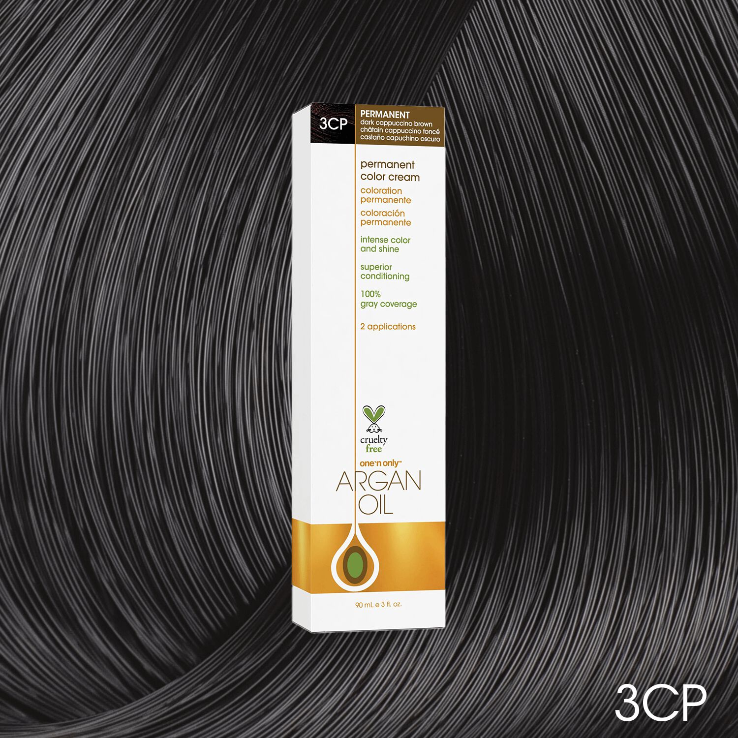 One N' Only Argan Oil Permanent Color Cream 3CP Dark Cappuccino Brown ...