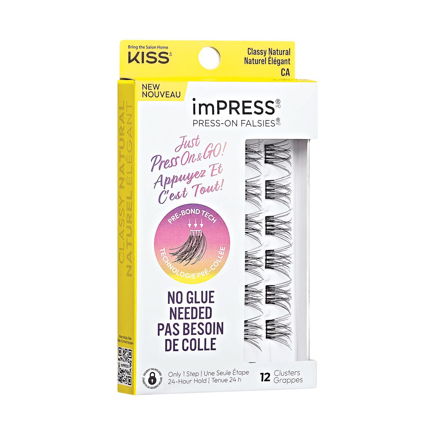 KISS imPRESS Press on Falsies - Classy Natural Cluster Lashes | False ...