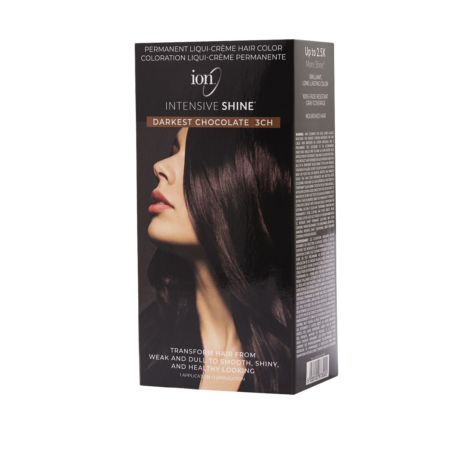 ion Intensive Shine Hair Color Kit Darkest Chocolate 3CH | Hair Color ...