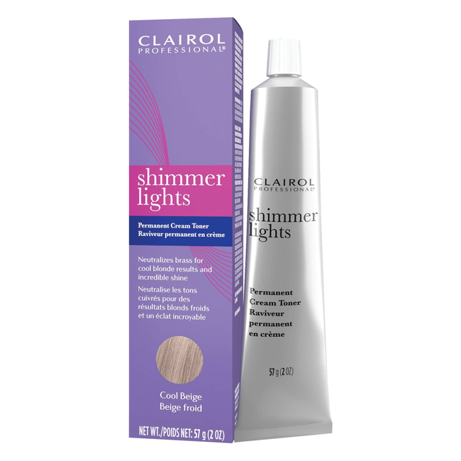 Clairol Professional Shimmer Lights Cool Beige Permanent Cream Toner ...