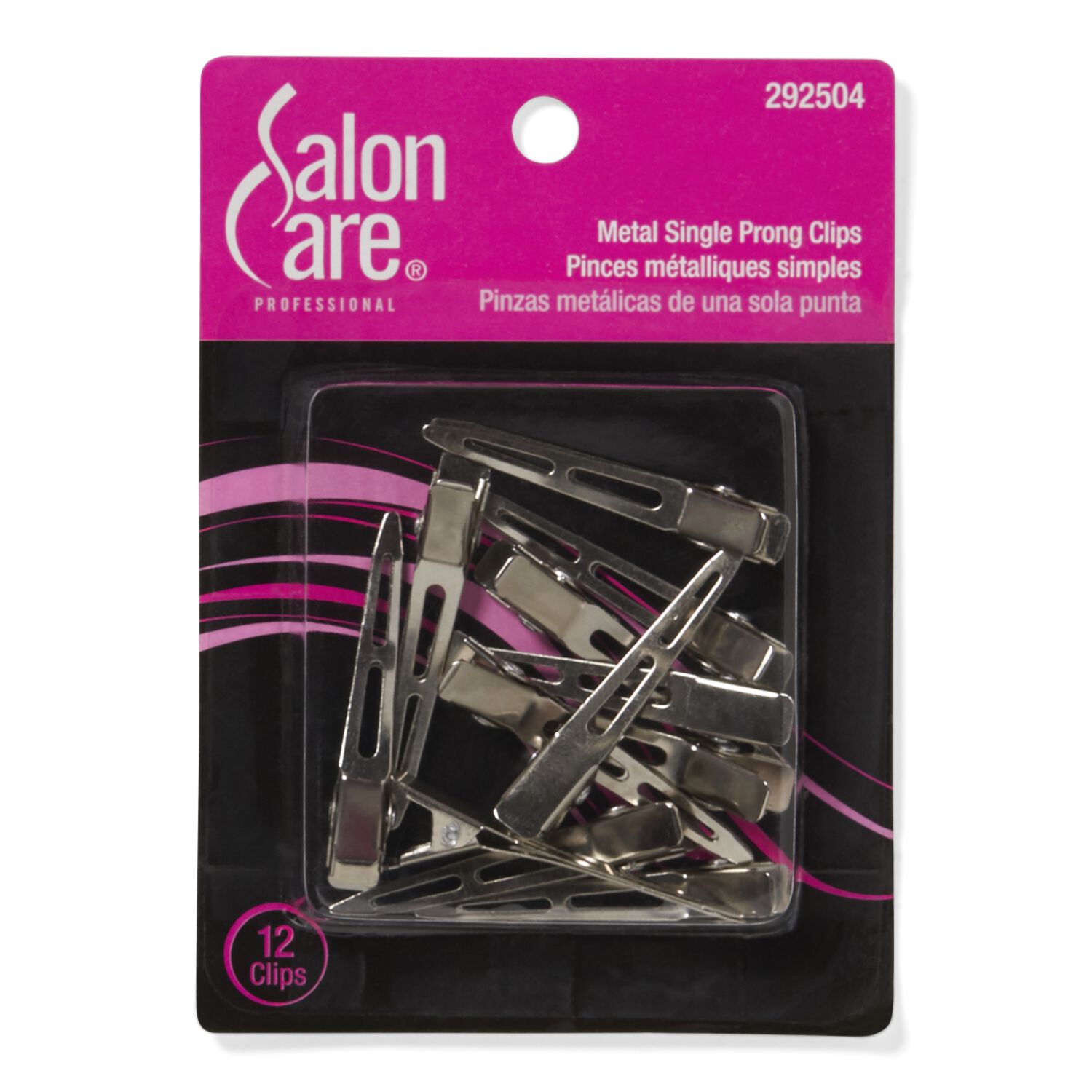 Salon Care Metal Single Prong Curl Clips 12 ct | Hair Clips