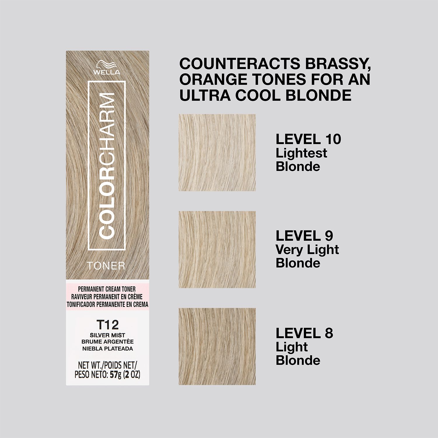Wella colorcharm T12 Silver Mist Permanent Cream Toner | Sally Beauty