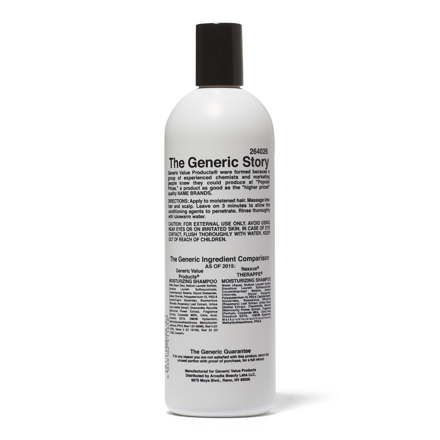 Generic Value Products Moisturizing Shampoo Compare to Nexxus Therappe ...