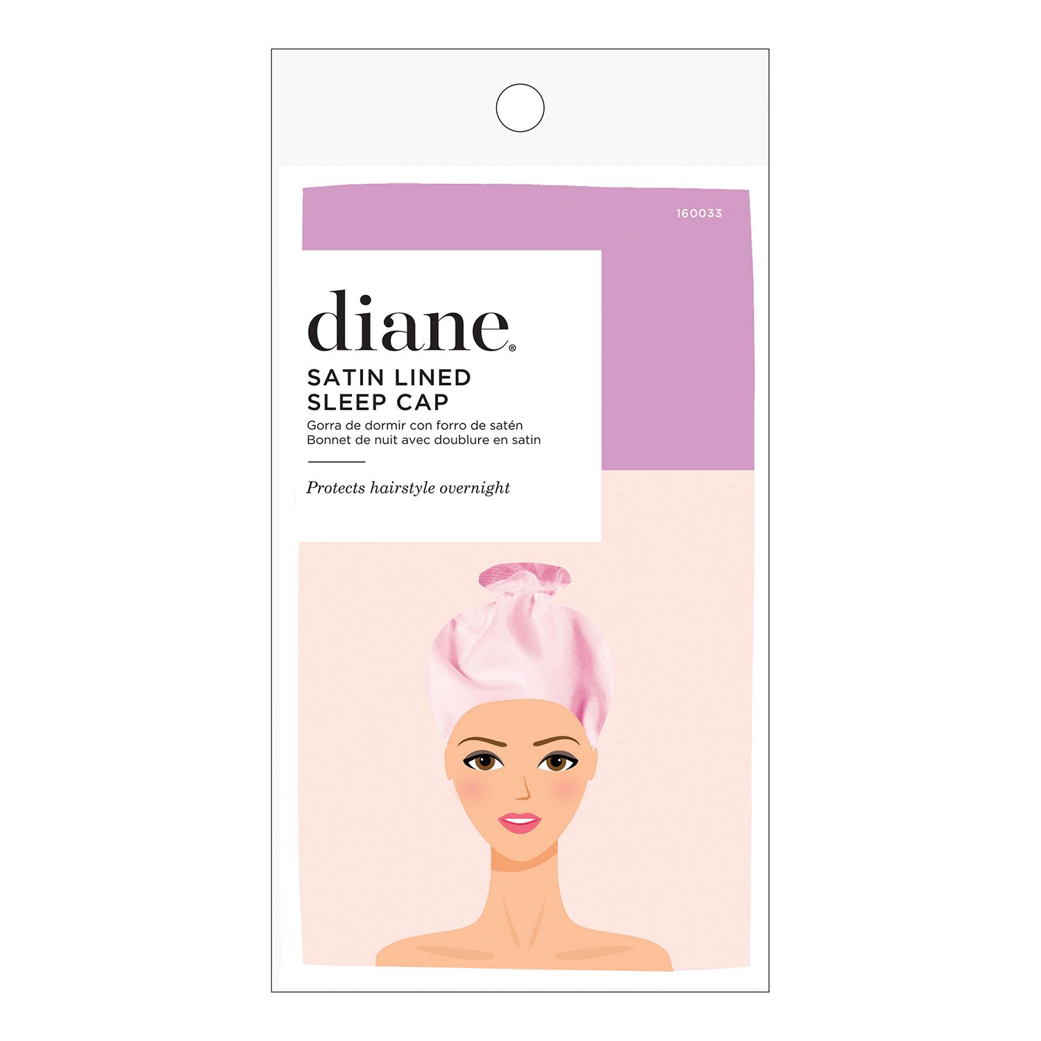 Diane Satin Pink Swirl Sleep Cap-Bonnet