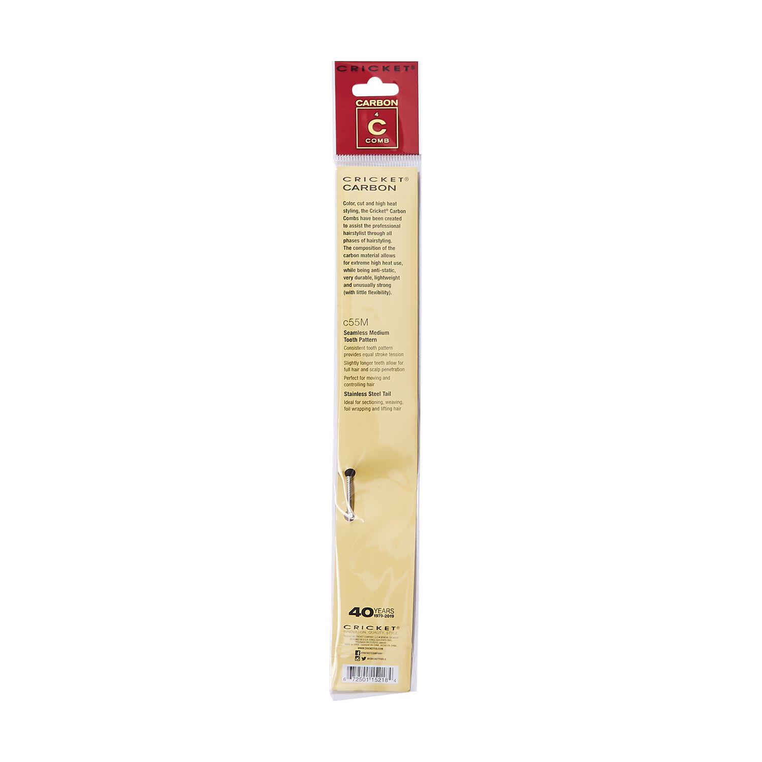 Cricket C55M Medium Toothed Metal Rattail | combs | Sally Beauty