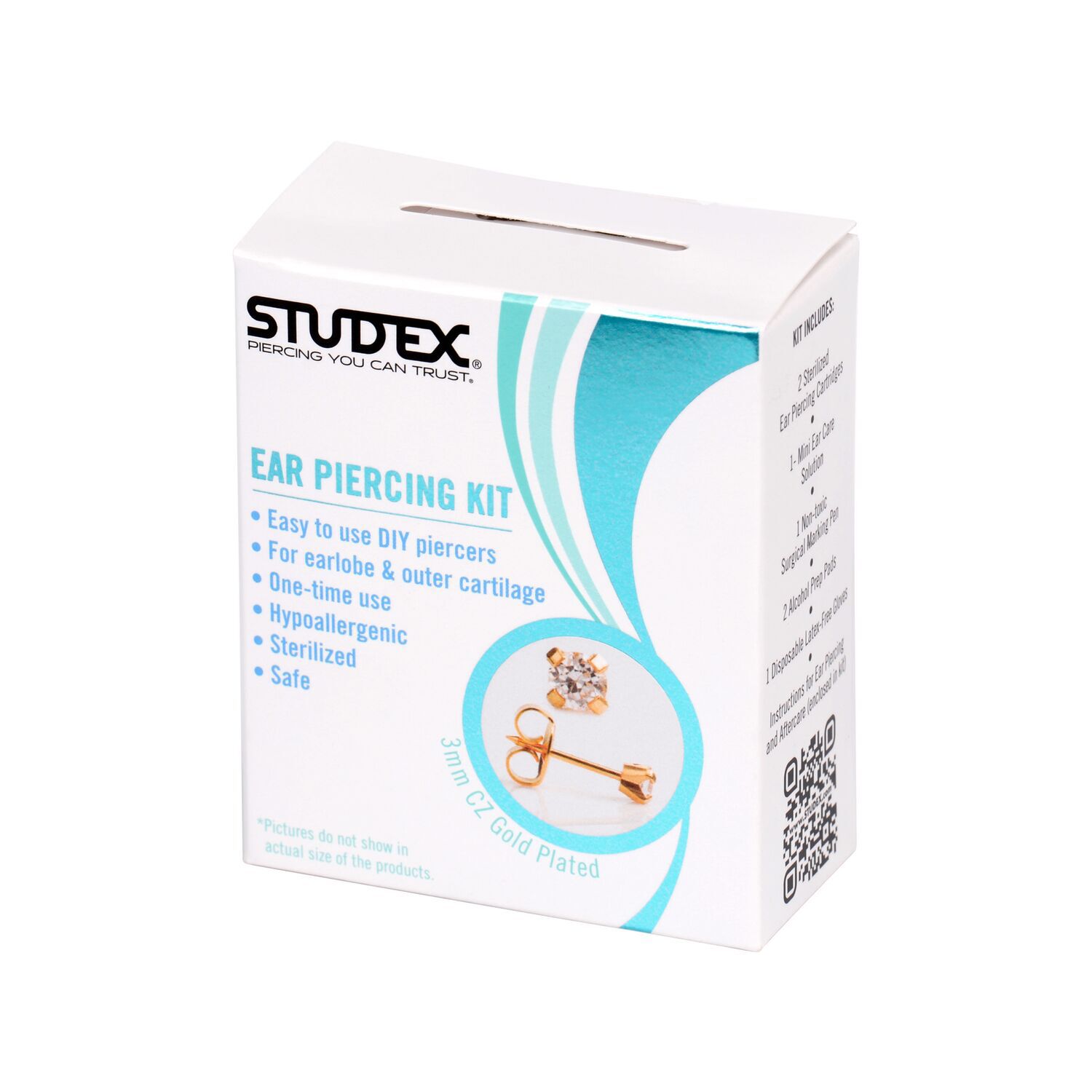 Studex Personal Ear Piercing Kit 3mm CZ Gold Plated | Sally Beauty