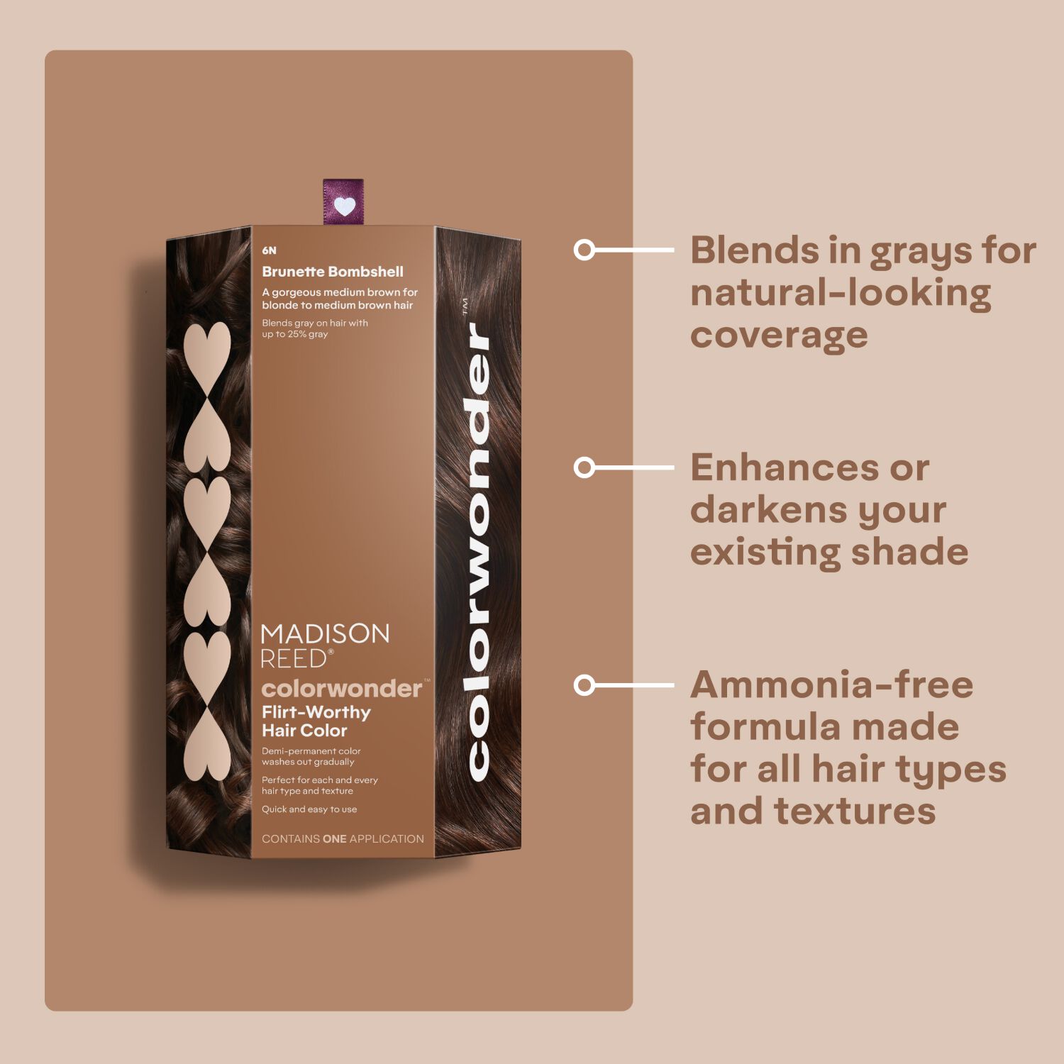 ColorWonder Demi-Permanent Hair Color Kit 6N Brunette Bombshell | Sally ...