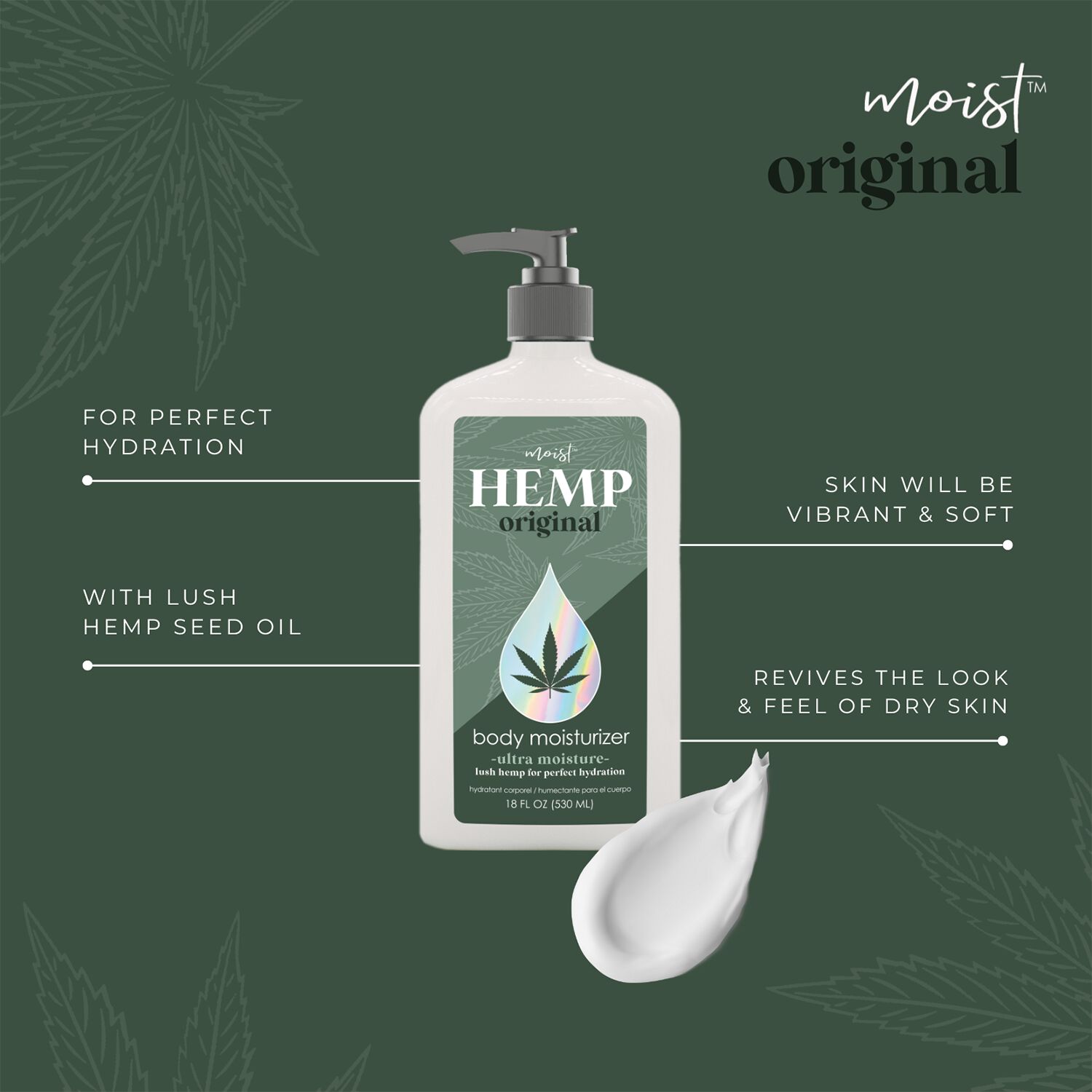 Moist Hemp Moist Hemp Body Moisturizer 18 oz. | Body Lotions