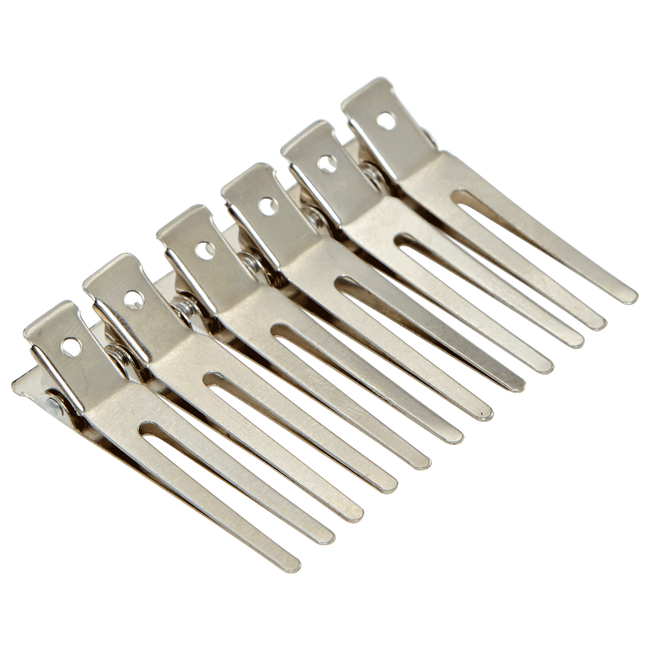 Salon Care Metal Double Prong Curl Clips 100 ct | Hair Clips
