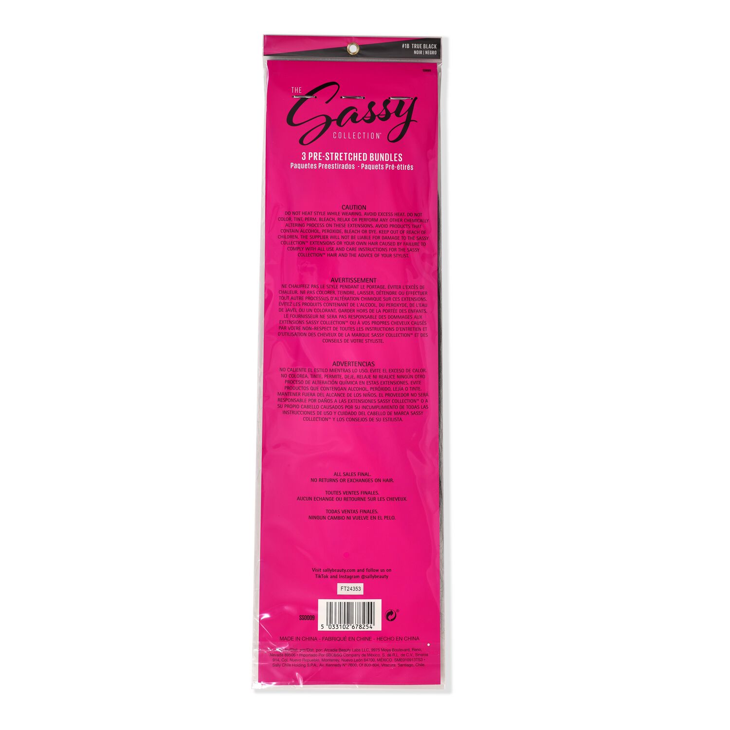 The Sassy Collection #1B True Black 52" Braiding Hair | Sally Beauty