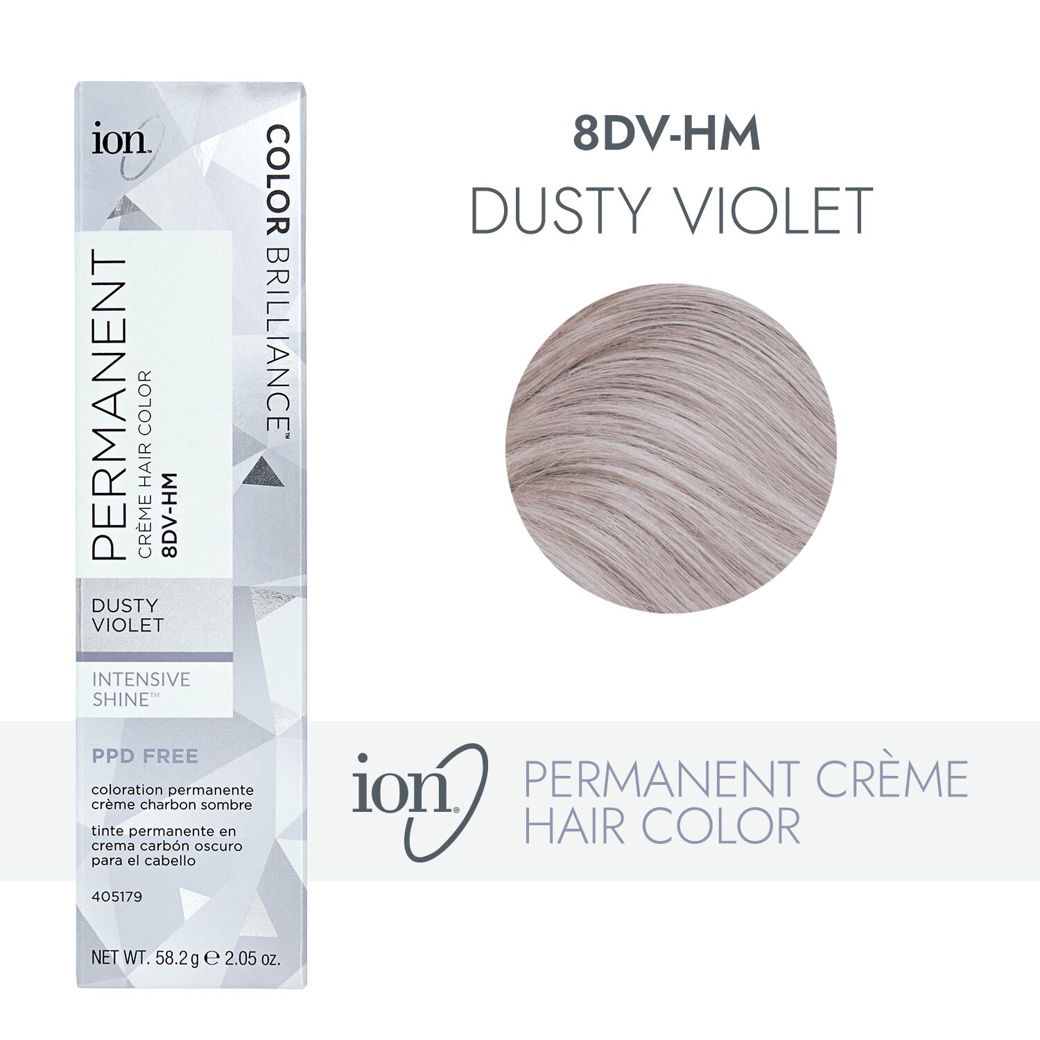Ion 8DV-HM Dusty Violet Permanent Creme Hair Color by Color Brilliance ...